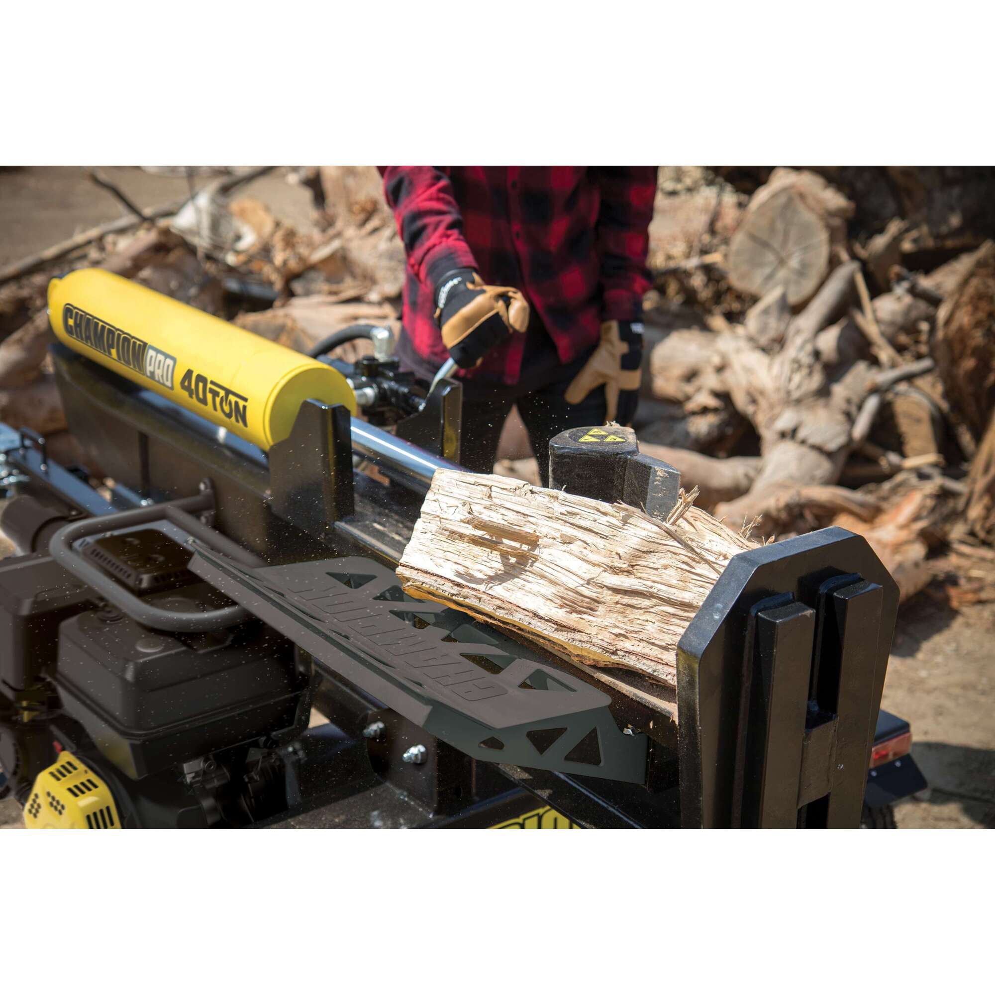 Champion Power Equipment, 40-Ton Horizontal + Vertical Hydraulic Log ...