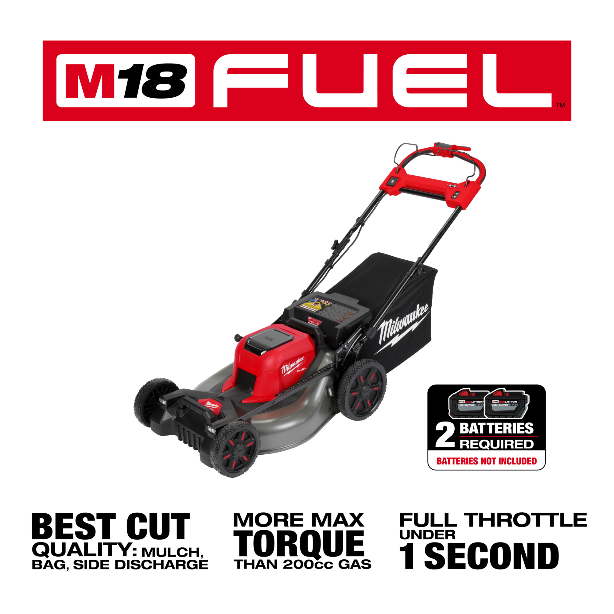 Milwaukee M18 FUEL 21in. Self-Propelled Dual Battery Mower, Model# 2823 ...