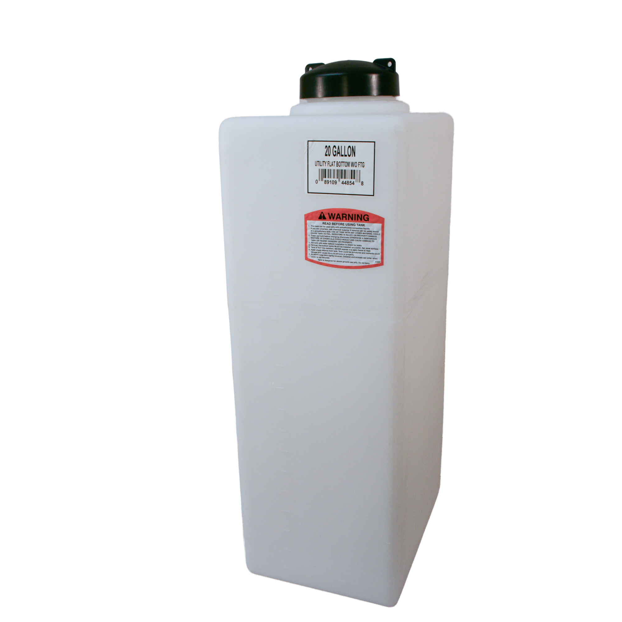 Norwesco, 20 Gallon Flat Bottom Utility Tank, Max. Capacity 20 Gal, Max ...