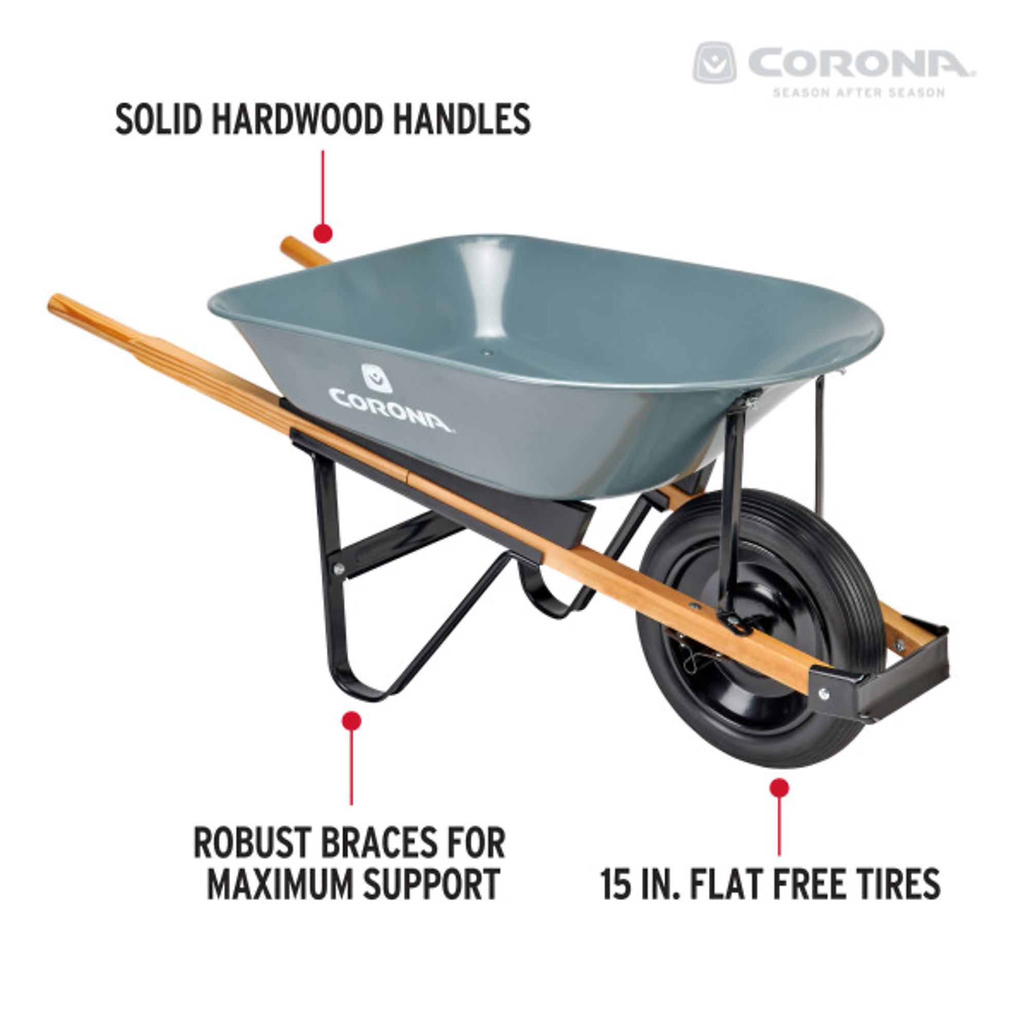 Corona Steel Wheelbarrow in a Box, 200-Lb., 5 Cu. Ft. Capacity, Model ...
