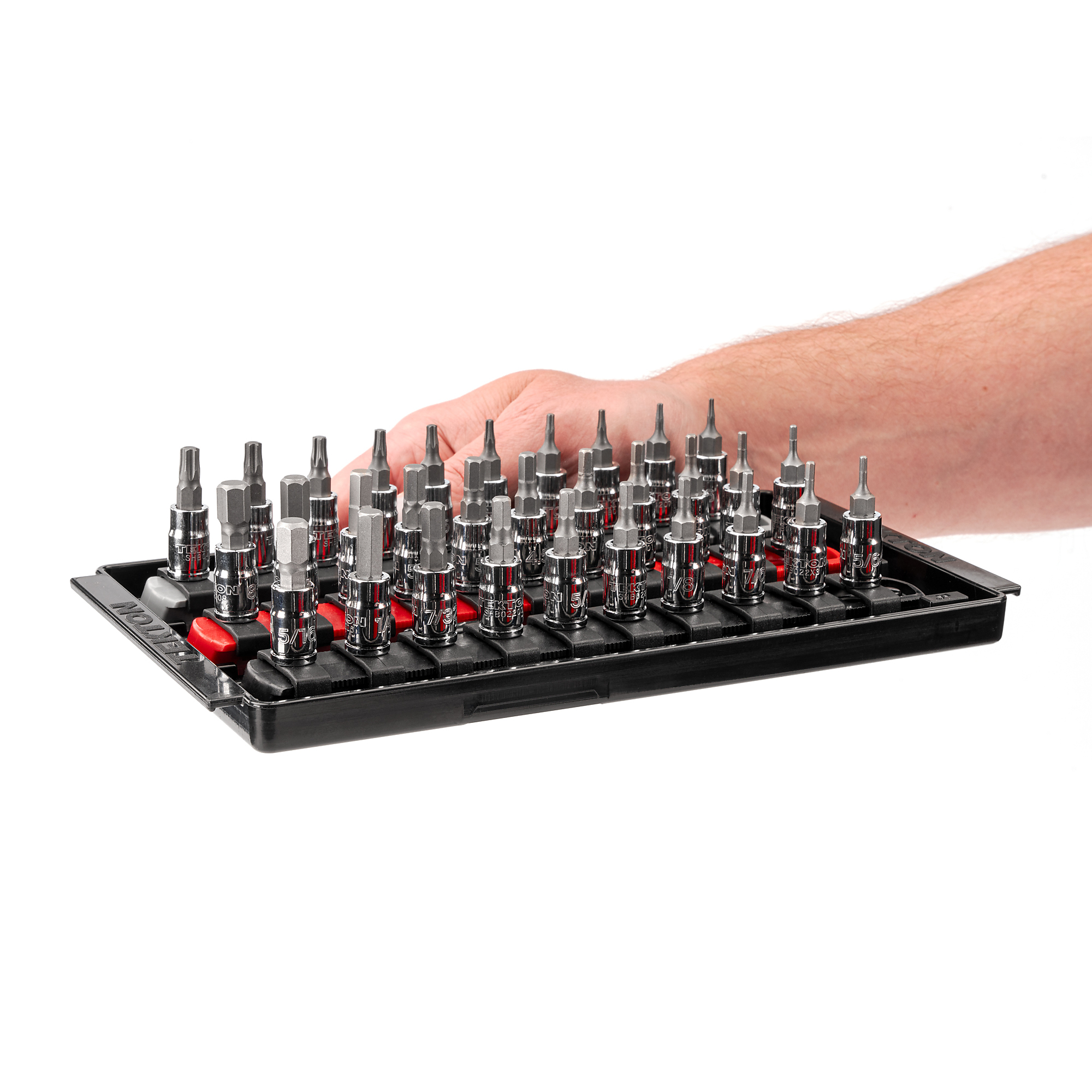 Tekton, 31pc 1/4in. Dr Hex/Torx Bit Socket Set w/Rails, Pieces (qty ...
