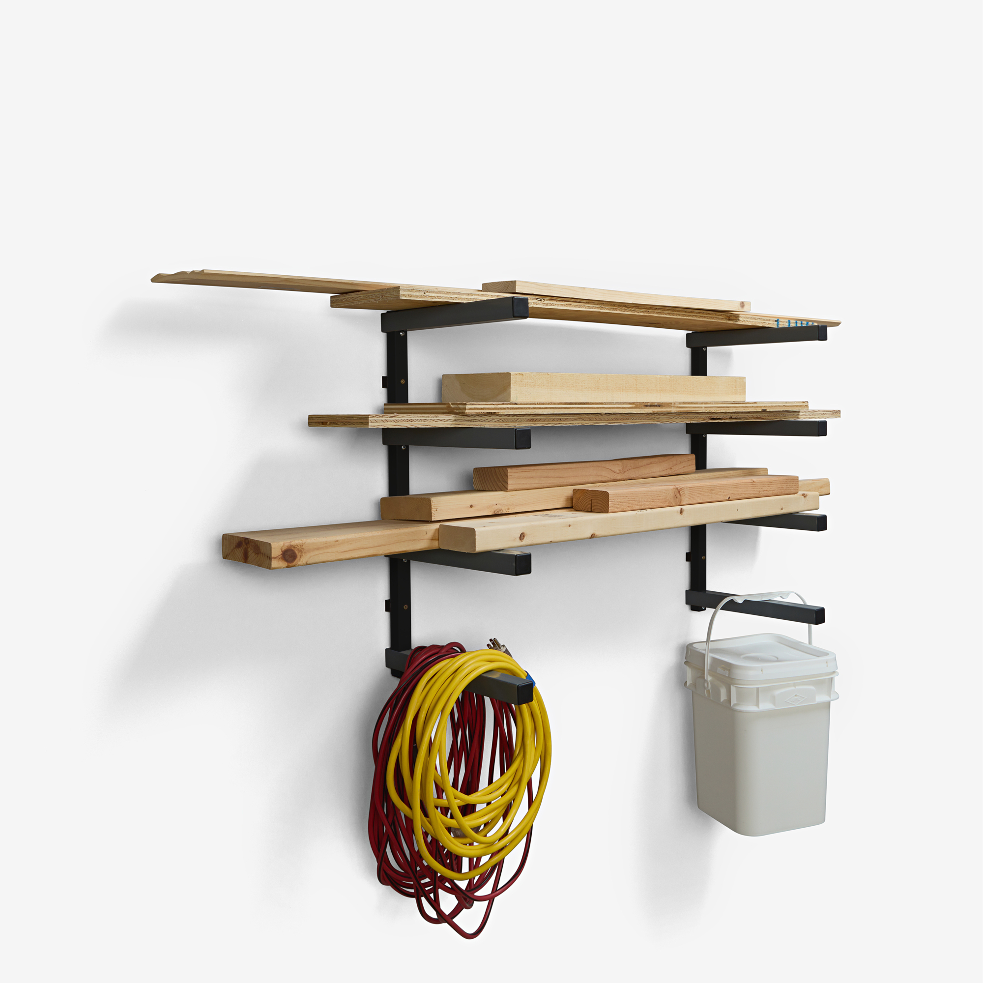 BORA, Wood Rack 4 Tier - Gray/Black, Capacity 440 lb, Model# PBR-004B ...