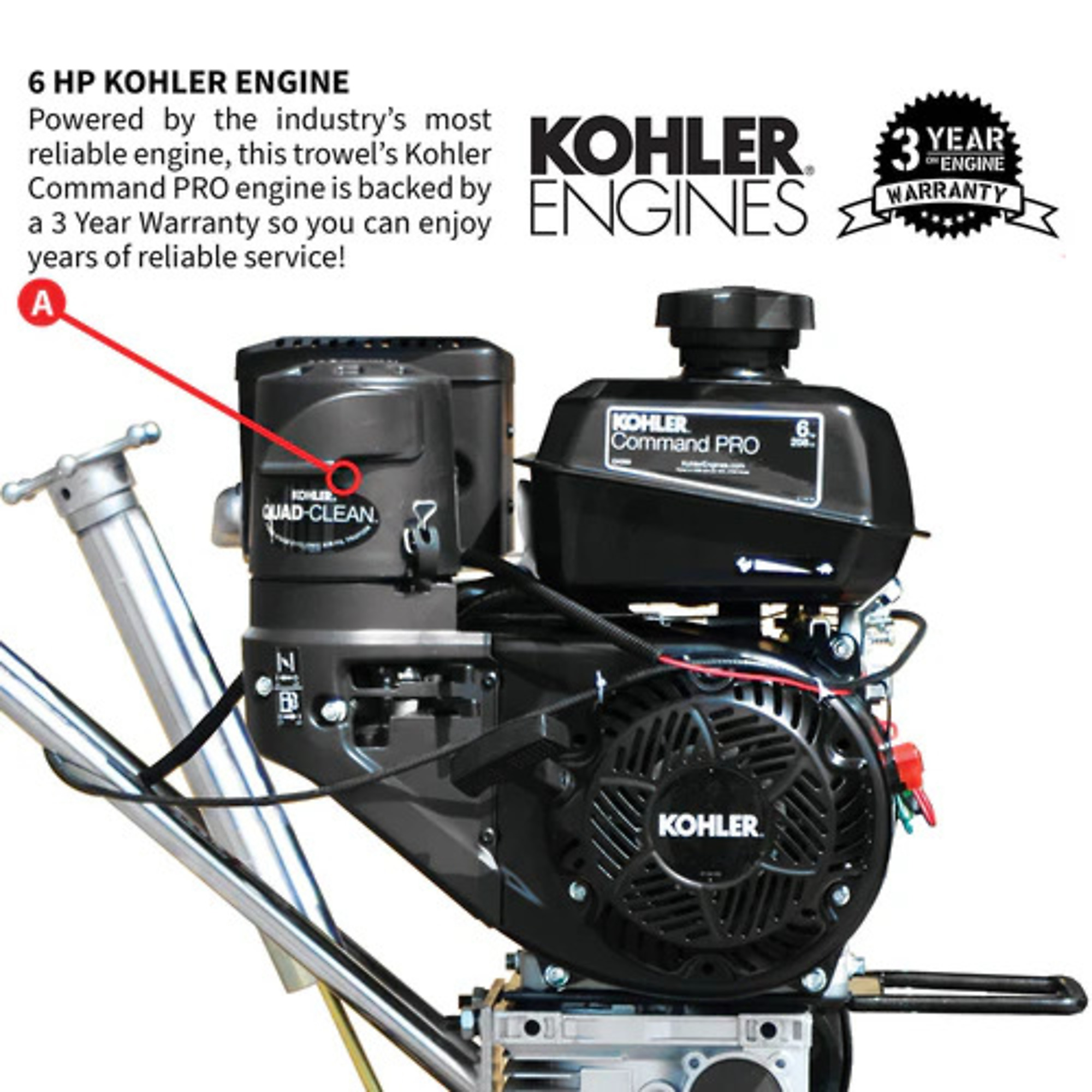 Tomahawk, 2ft. Concrete Power Trowel Kohler Edger, Engine Brand Kohler ...
