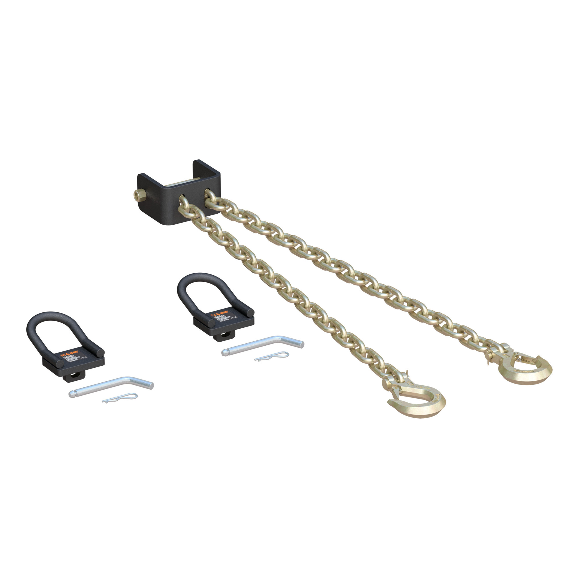 Curt Manufacturing, CrossWing Safety Chain Assembly w/Rail Anchors ...