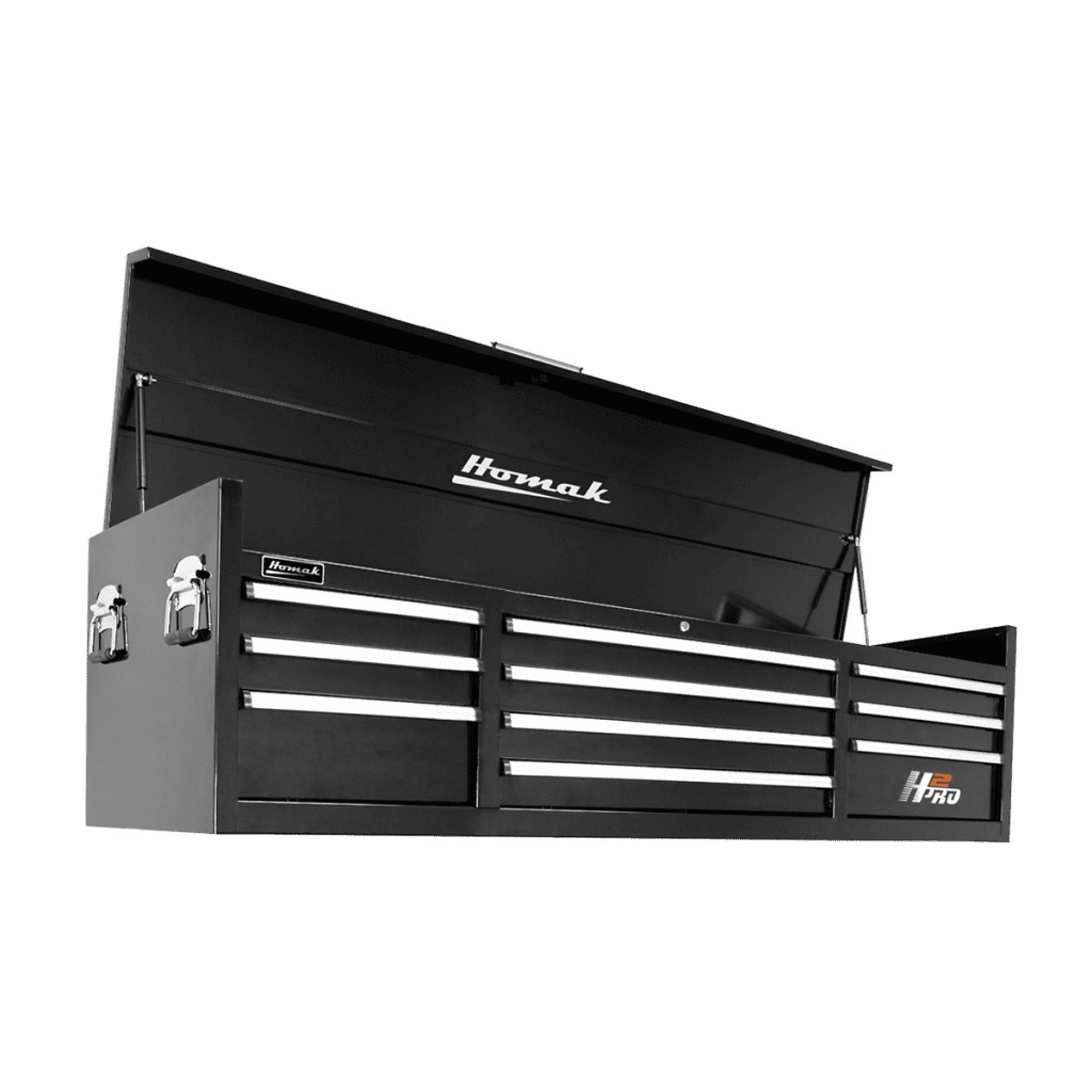 Homak H2Pro, 72in. H2Pro Series 10 Drawer Top Chest - Black, Width 72 ...
