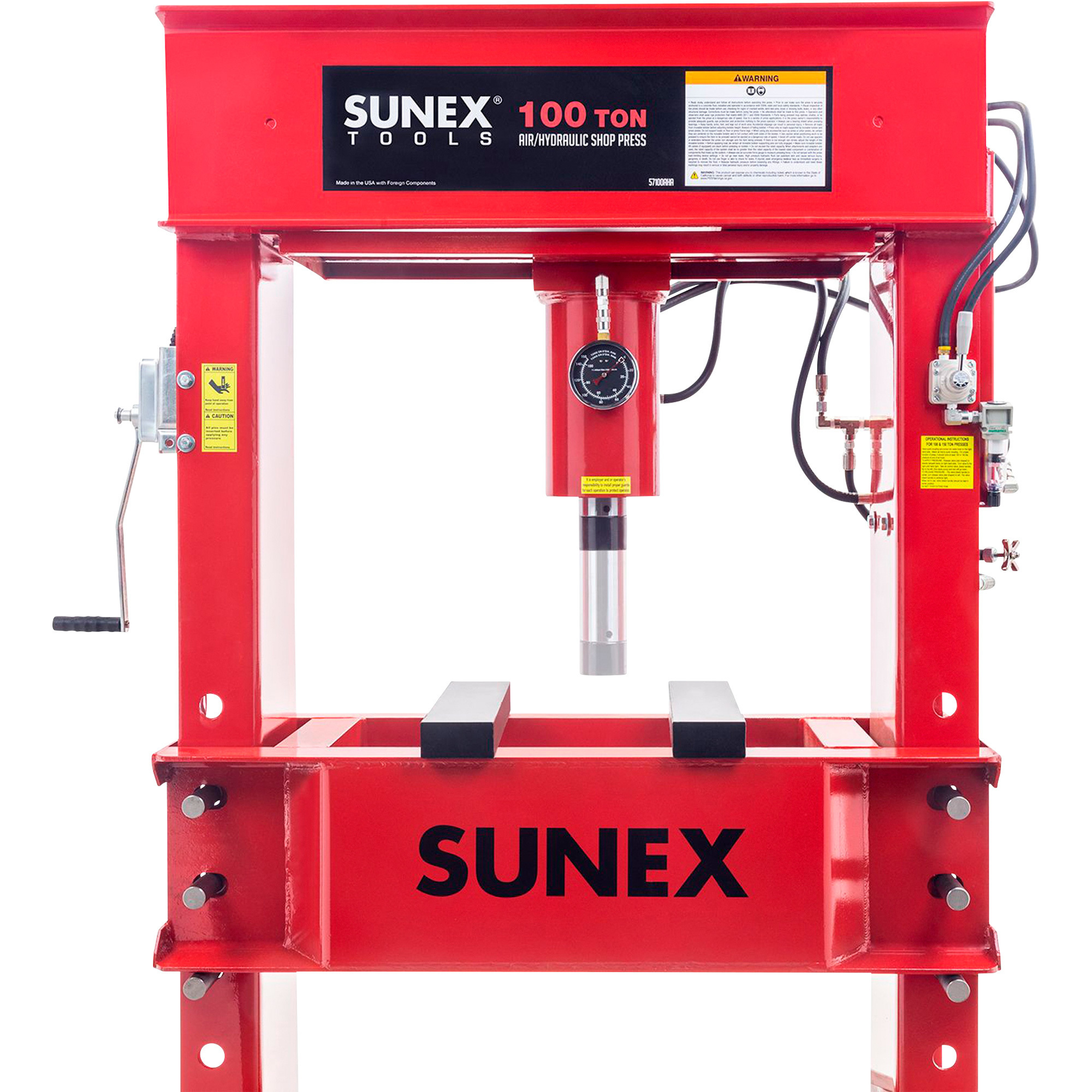 SUNEX 100-Ton Air/Hydraulic Shop Press, Model# 57100AH | Northern Tool