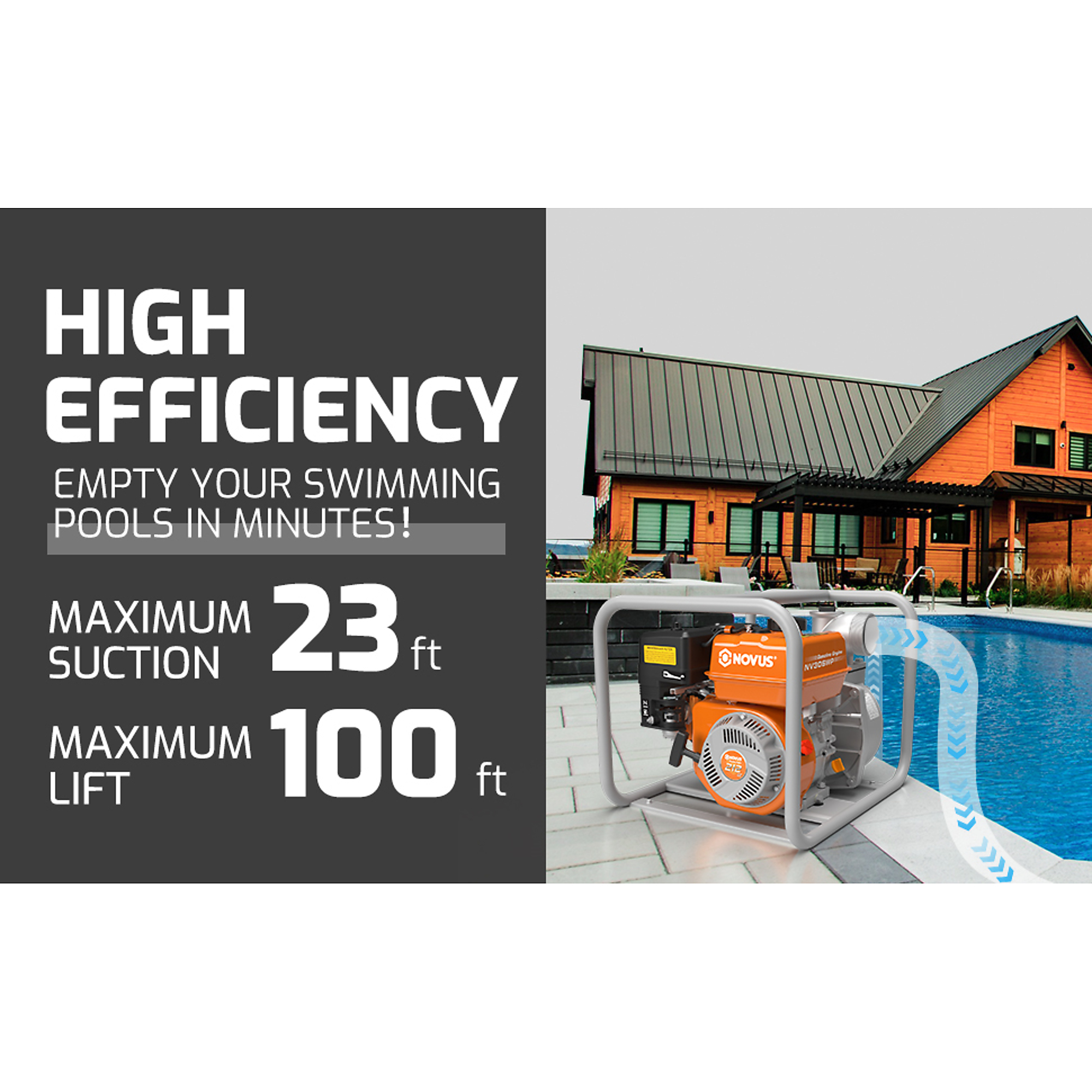 NOVUS, 3in. Semi-Trash Water Pump, Max. Flow 238 GPM, Engine ...