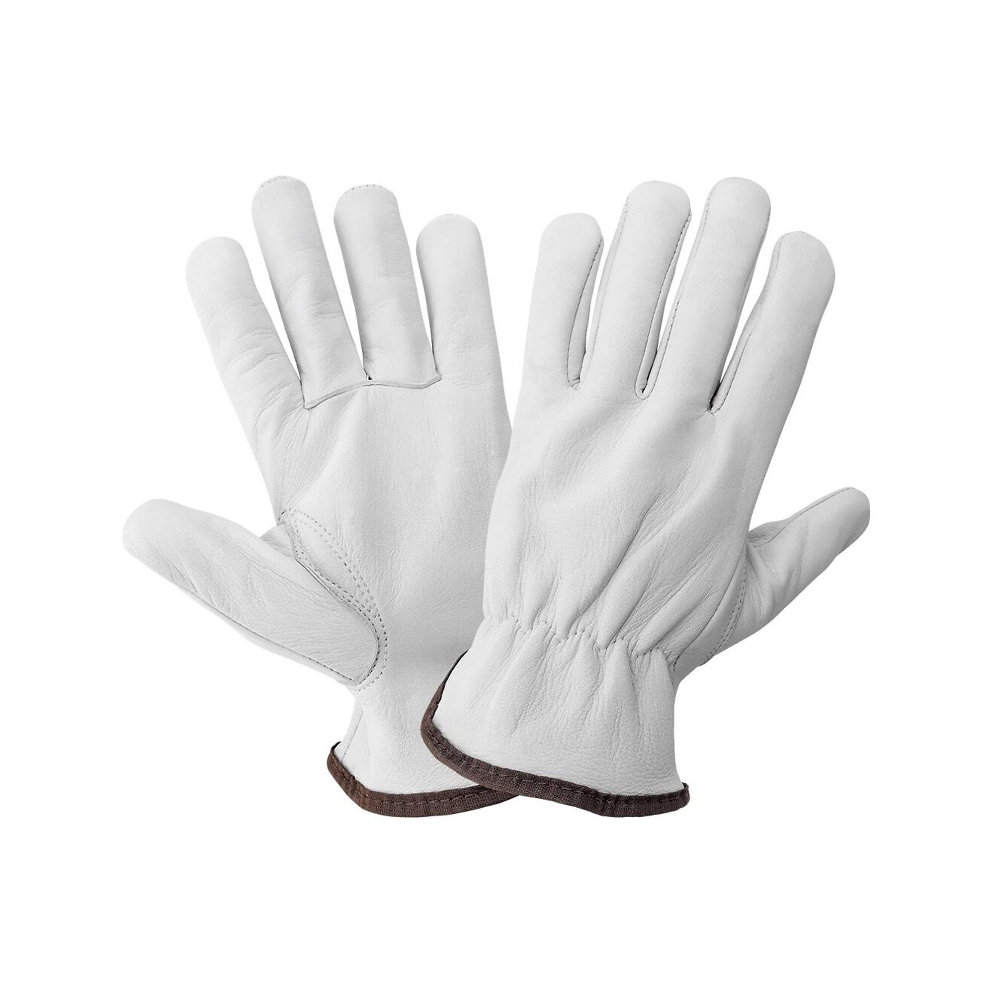 Global Glove, Econ-Grade Grain Goatskin Leather Drivers Gloves - 12 Pairs, Size XL, Color White ...