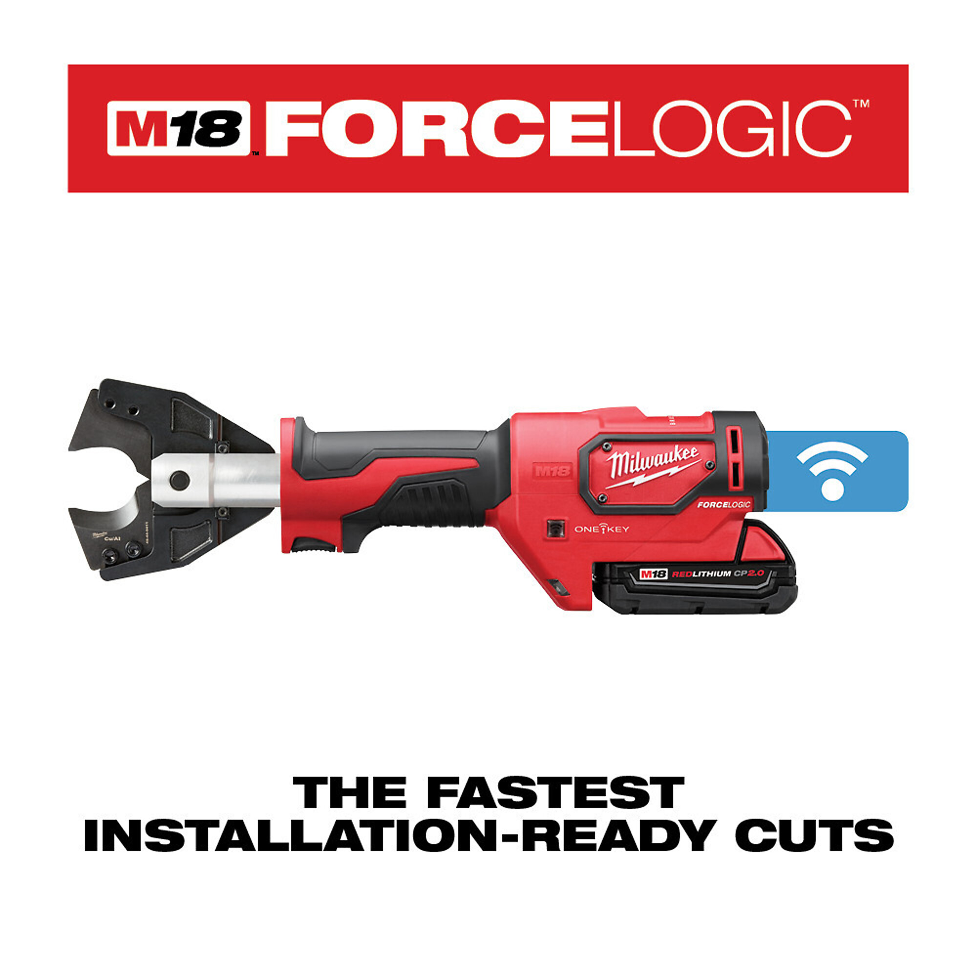 Milwaukee M18 Cordless FORCE LOGIC Cable Cutter Kit with 750 MCM Cu/Al ...