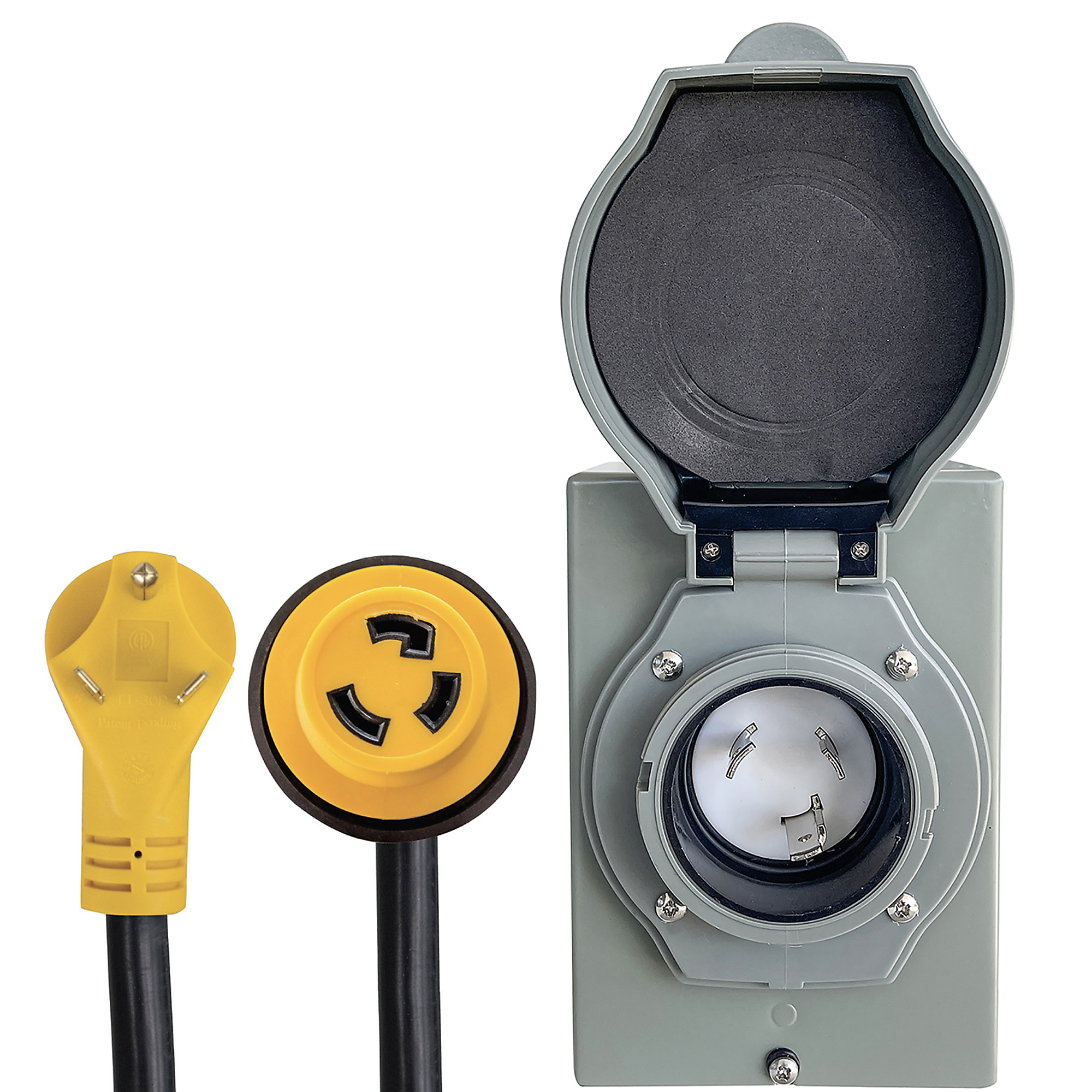 Sportsman Series, 30 Amp Power Inlet Box 25ft. Extension Cord, Amps 30 ...