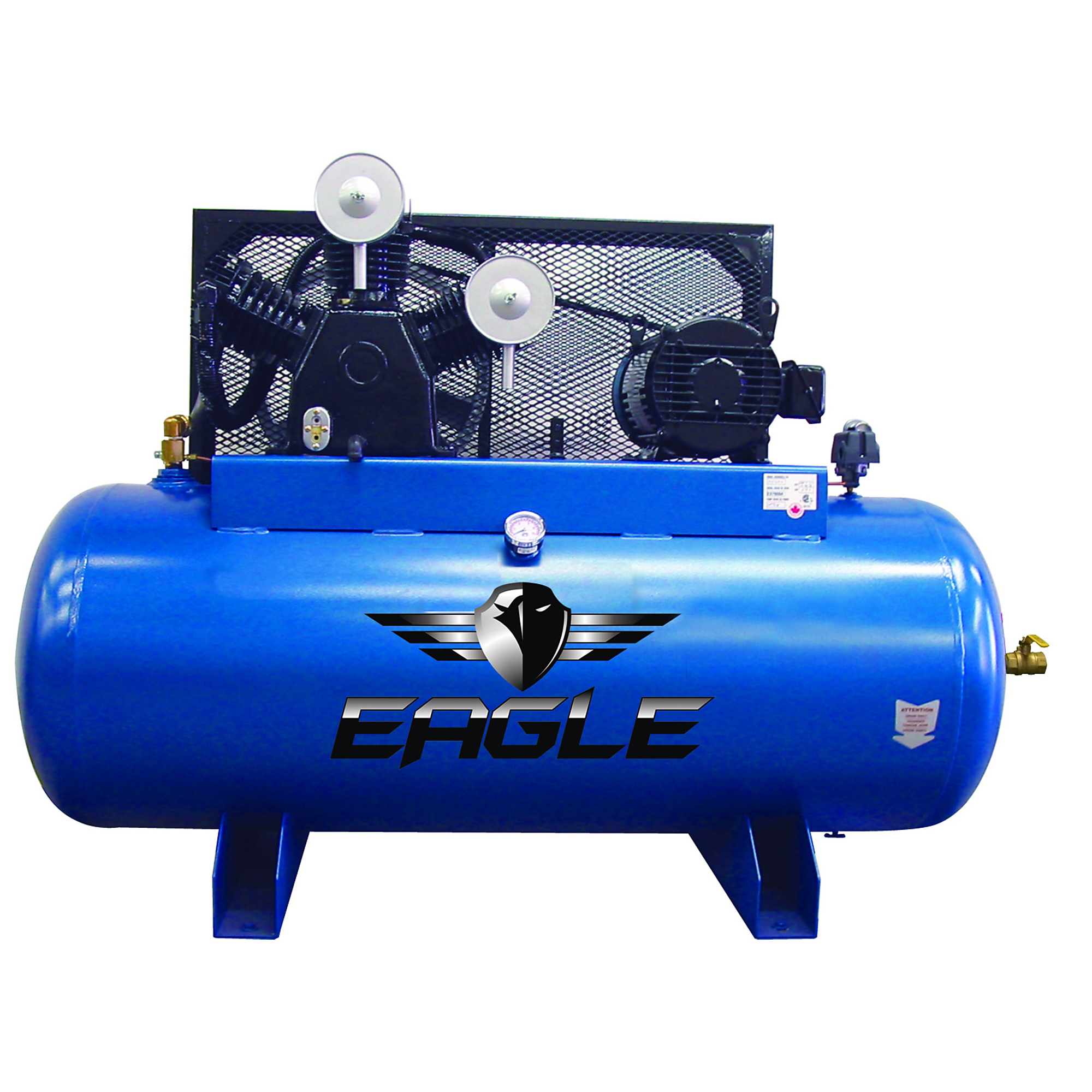 EAGLE, 120 Gallon 45 CFM Air Compressor, Horsepower 15 HP, Air Tank ...