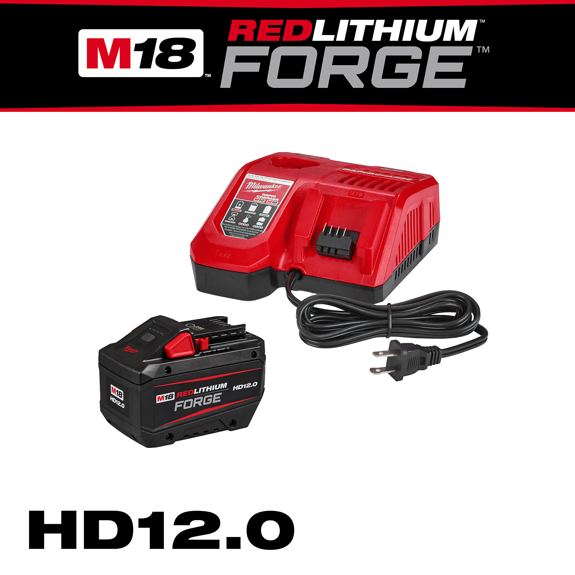 Milwaukee M18™ FORGE™, M18 REDLITHIUM FORGE HD12.0 Starter Kit, Volts ...