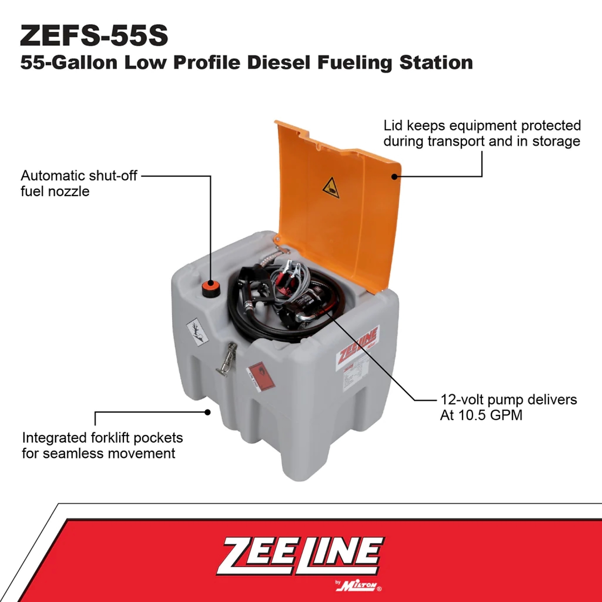 Zee Line, 55 Gal. Portable Diesel Fueling Station, Model# ZEFS-55S ...