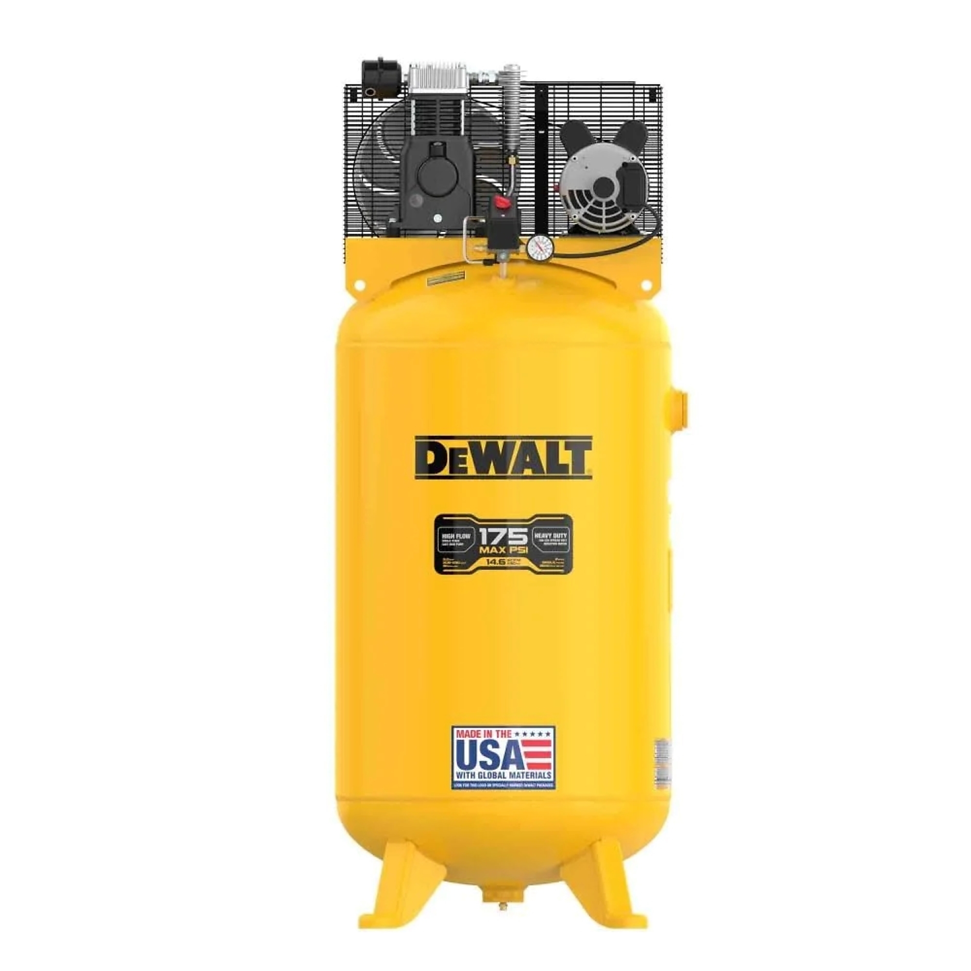 DEWALT Hi-Flo Air Compressor - 80-Gal., 4.7 HP, 230V, 1-Stage, 14.6 ...