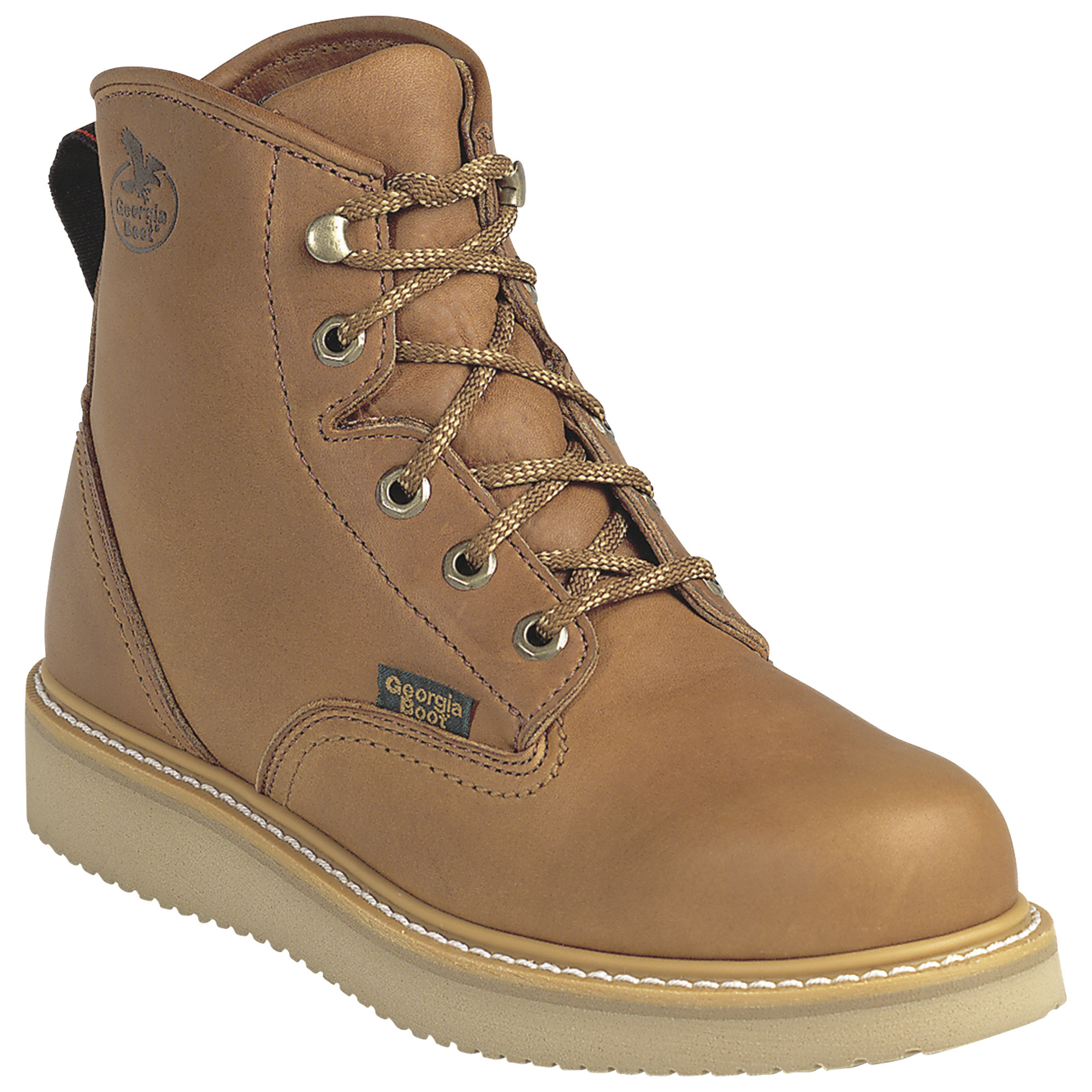 Georgia Men's 6in. Wedge Work Boots, Barracuda Gold, Size 10-1/2 Wide ...