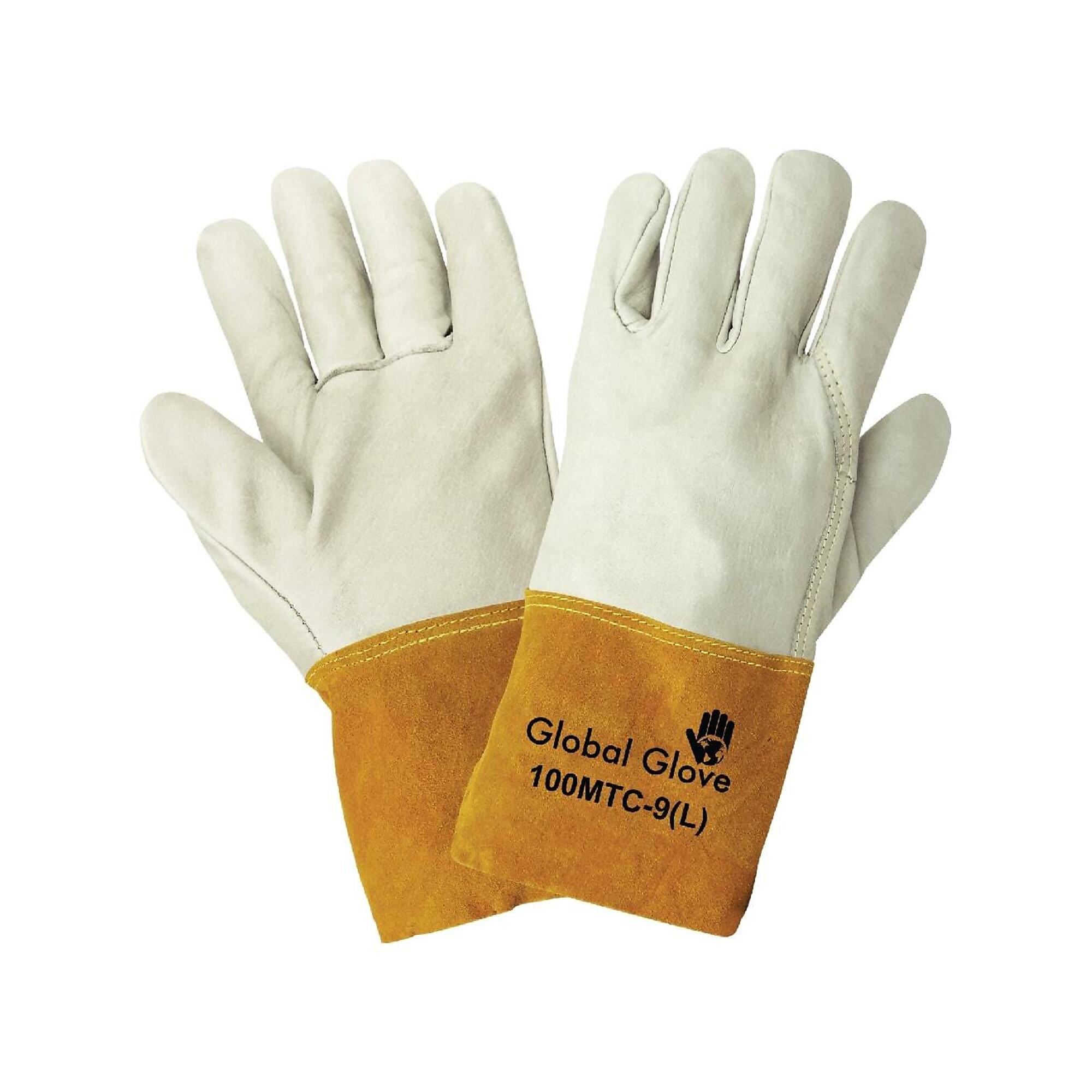 Global Glove, Premium Grain Cowhide, Mig/Tig Welding Gloves - 12 Pairs, Size XL, Color Beige ...