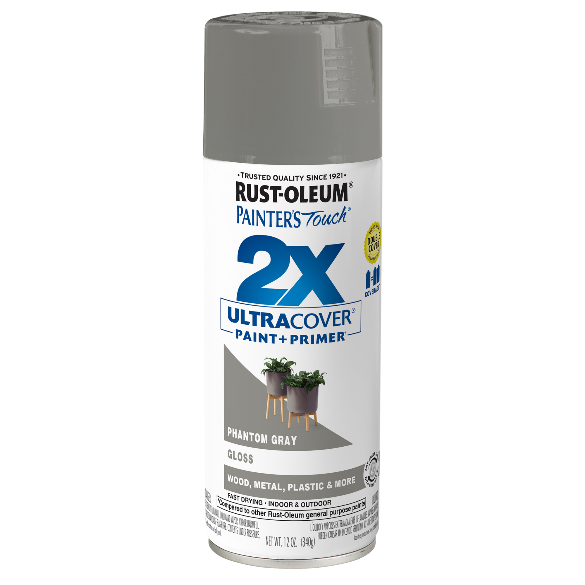 Rust-oleum, Painter's Touch 2X Spray PaintGloss PhantmGray-6pk ...