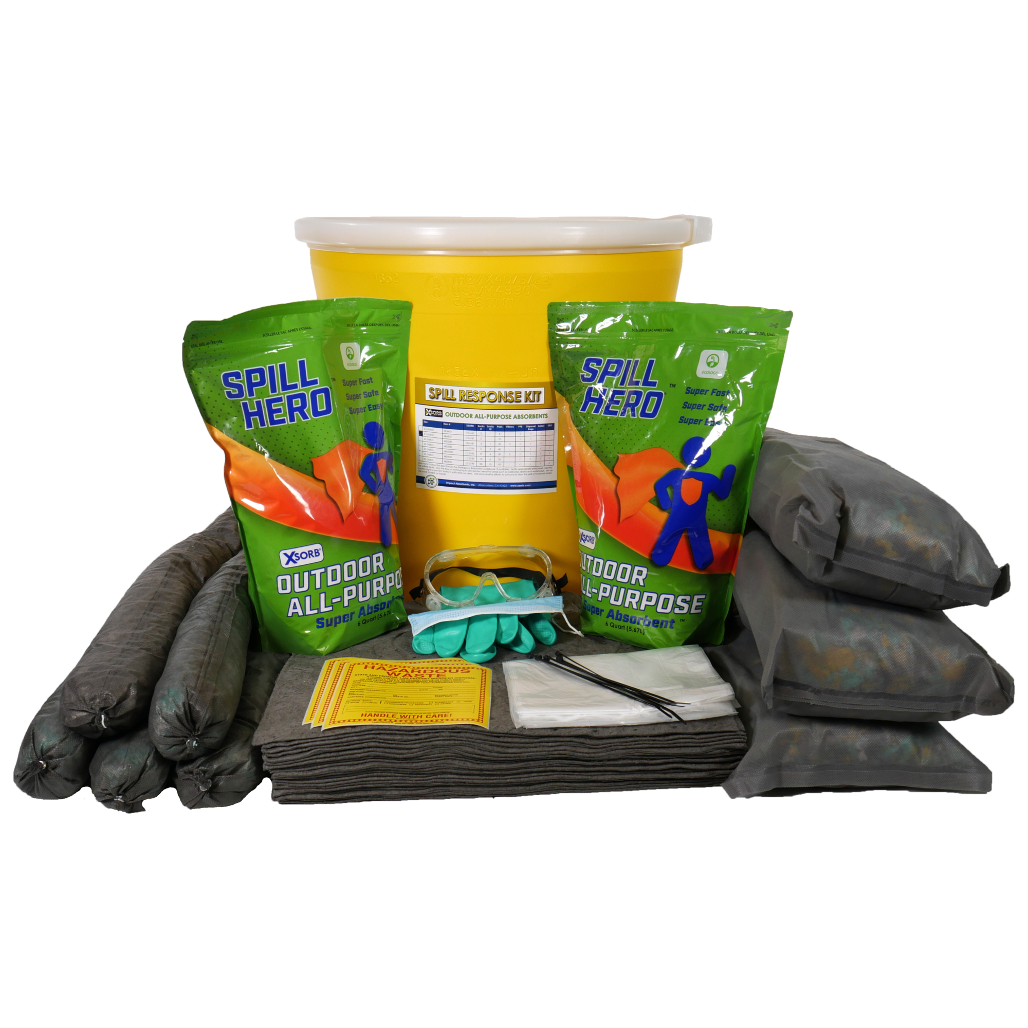 Spill Hero, Spill Kit, Universal Absorbent, 20 gal Drum, Pieces (qty ...