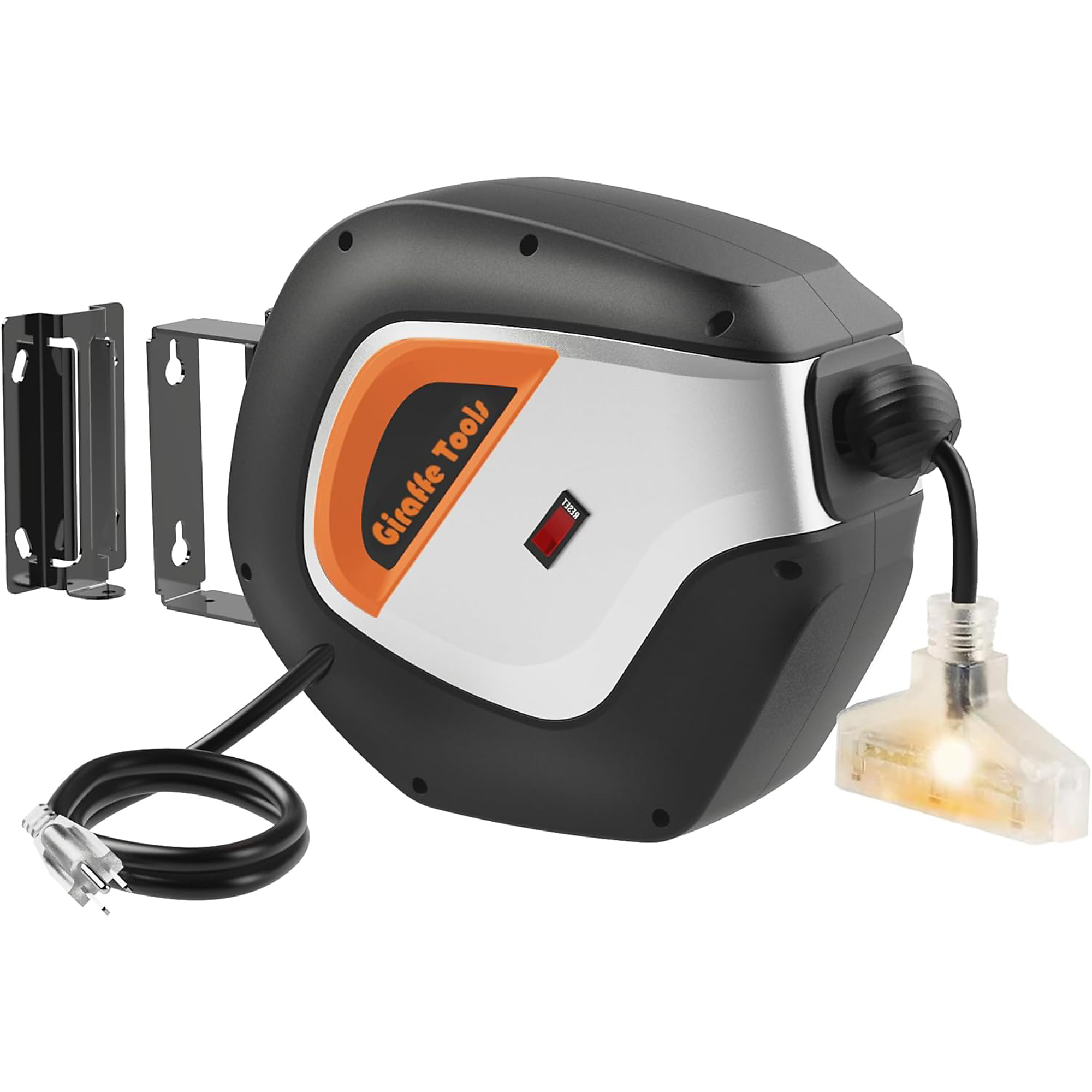 Giraffe Tools, Retractable Extension Cord Reel, 12 Gauge, 50ft., Length ...