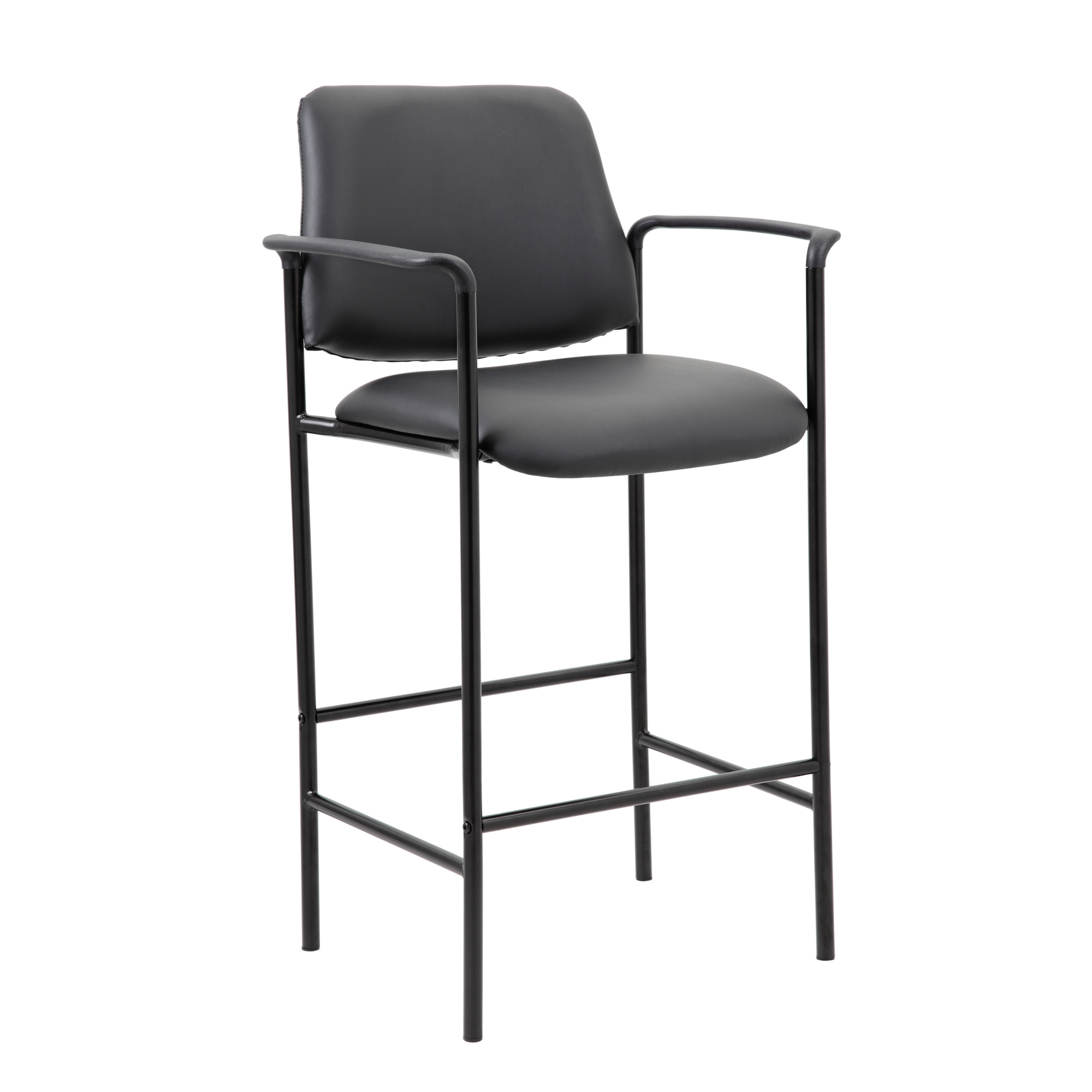 Norstar BOSS, Square Back Diamond Stool W/Arm In Black Caressoft ...
