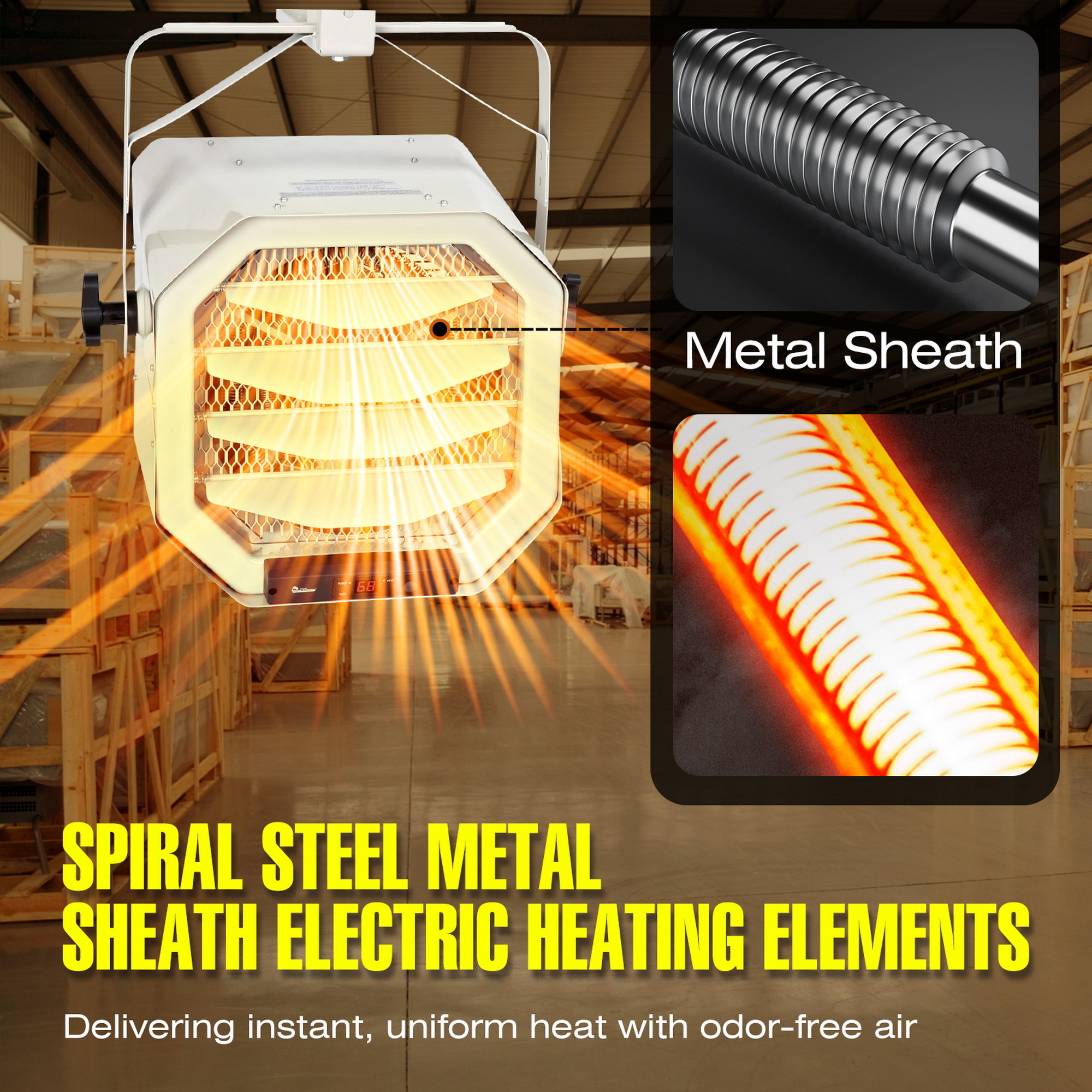 Dr. Infrared Heater 10,000W, 240V Garage Heater, 34,129 BTU, Model# DR ...