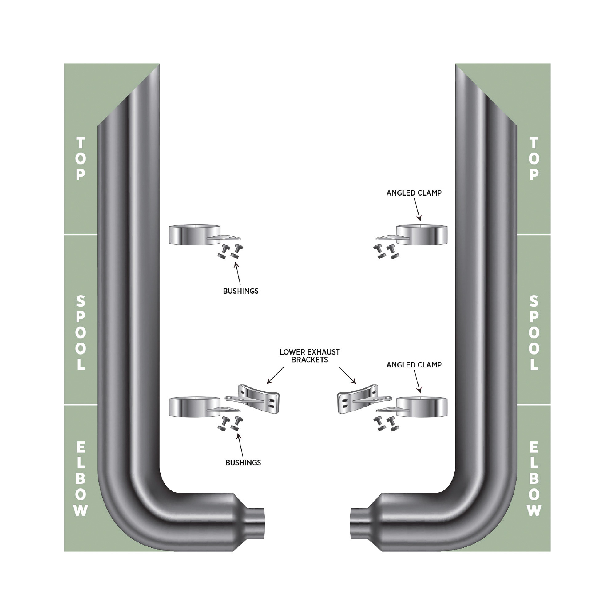 Trux Accessories 8in. Dia. Mitered Full Exhaust Kit with 54in.L Top ...