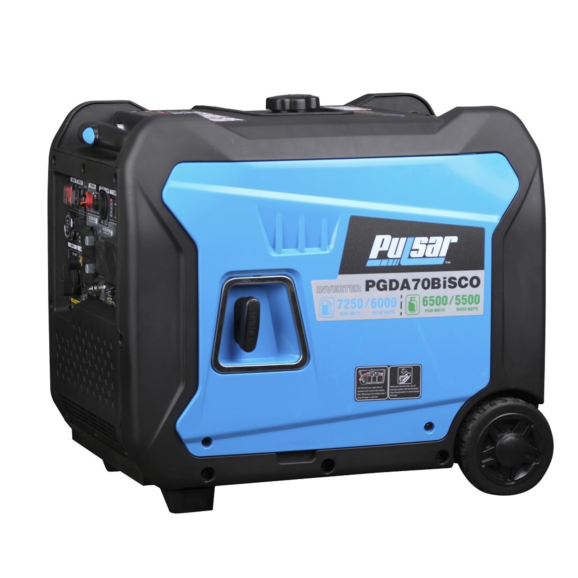 Pulsar 7,250-Watt Super Quiet Dual Fuel Inverter Generator with Remote ...