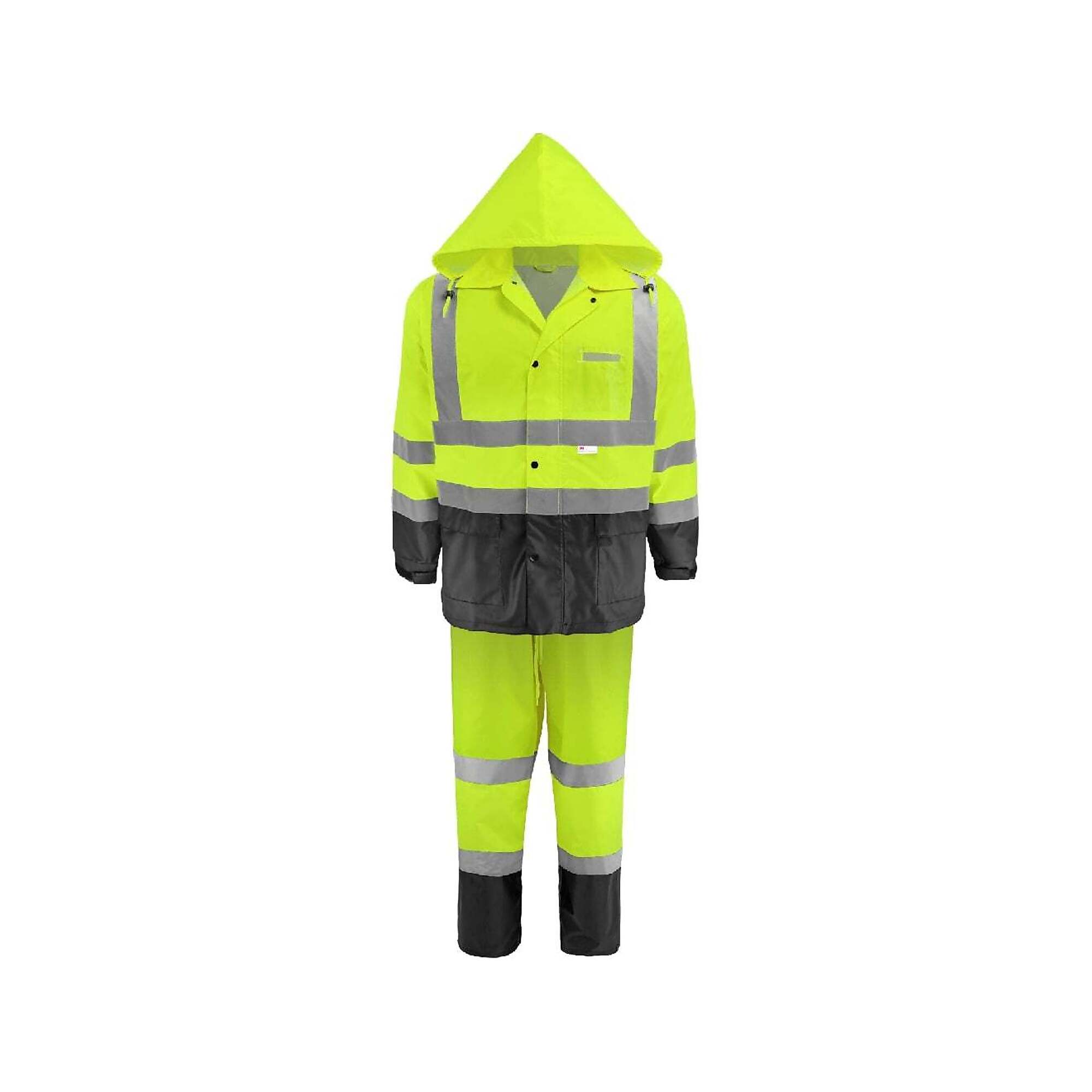 FrogWear, Class 3 Type R, Hi-Vis Yellow/Green Two-Piece Rain Suit, Size ...