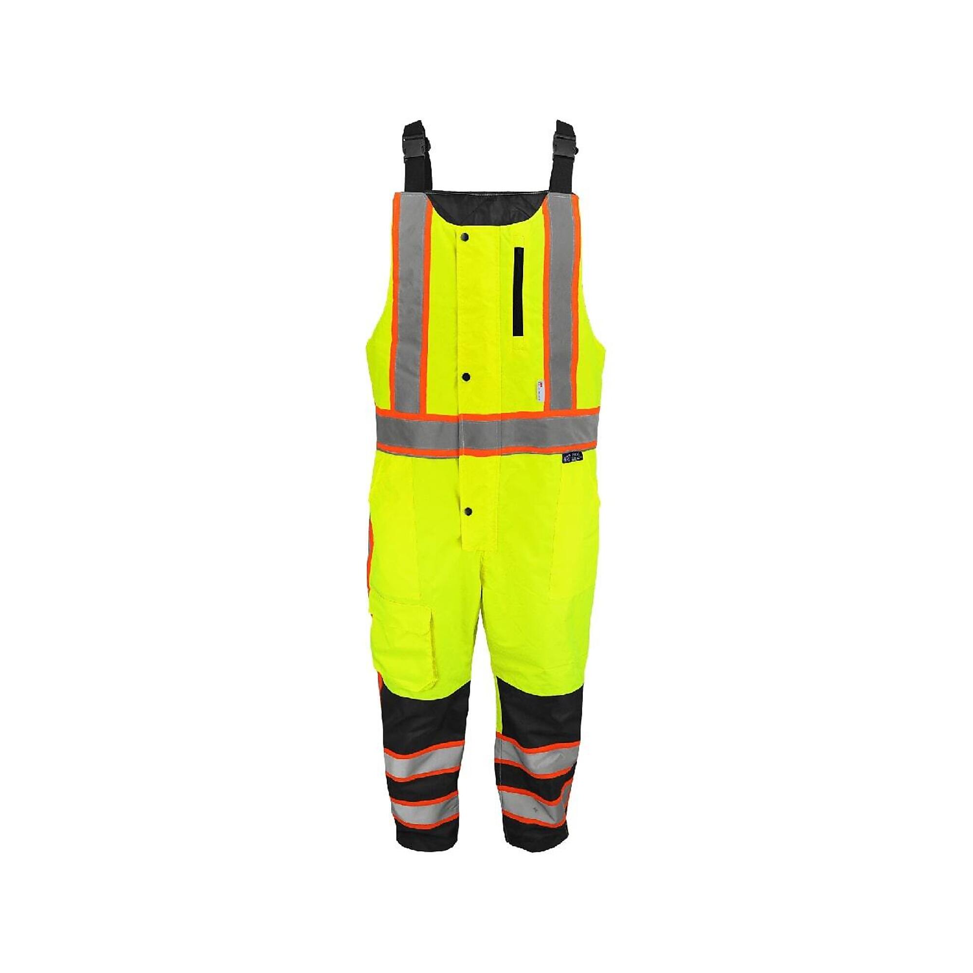 FrogWear, Class E, High-Visibility Insulated Winter Bibs, Size S/M, Color High-Visibility Yellow ...