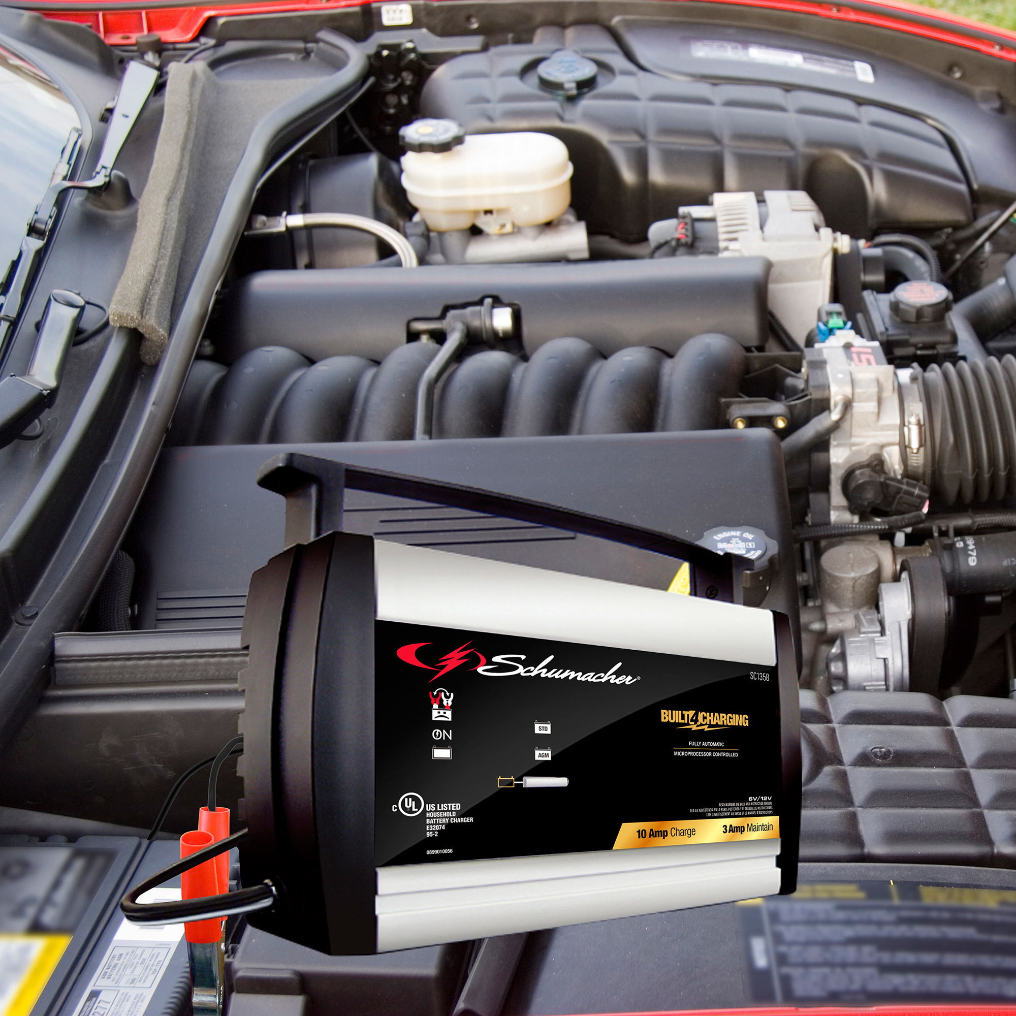 Schumacher Battery Charger/Trickle Charger/Desulfator, 6/12 Volt, 10 ...