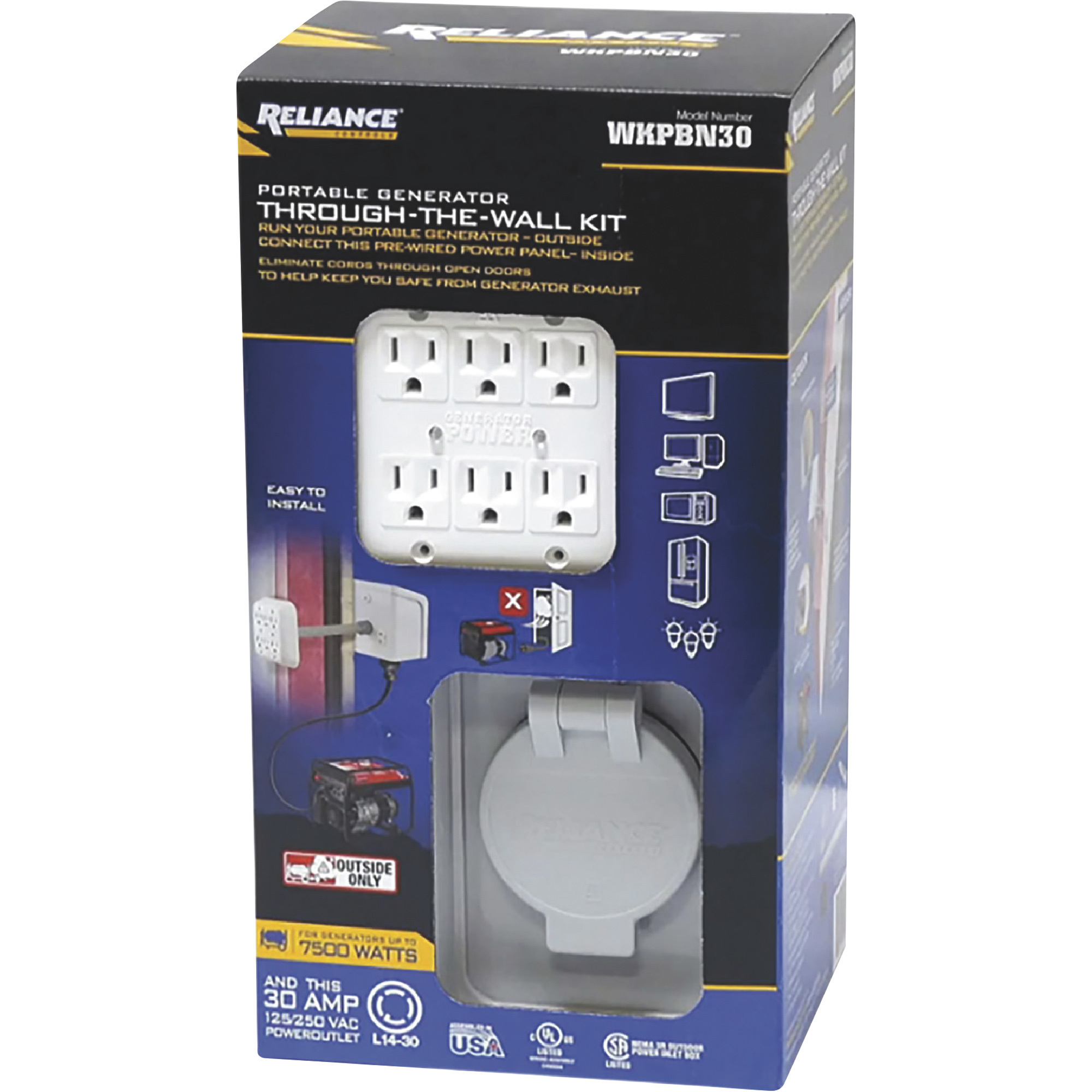 Reliance Portable Generator Through-the-Wall Kit, Model# WKPBN30 ...