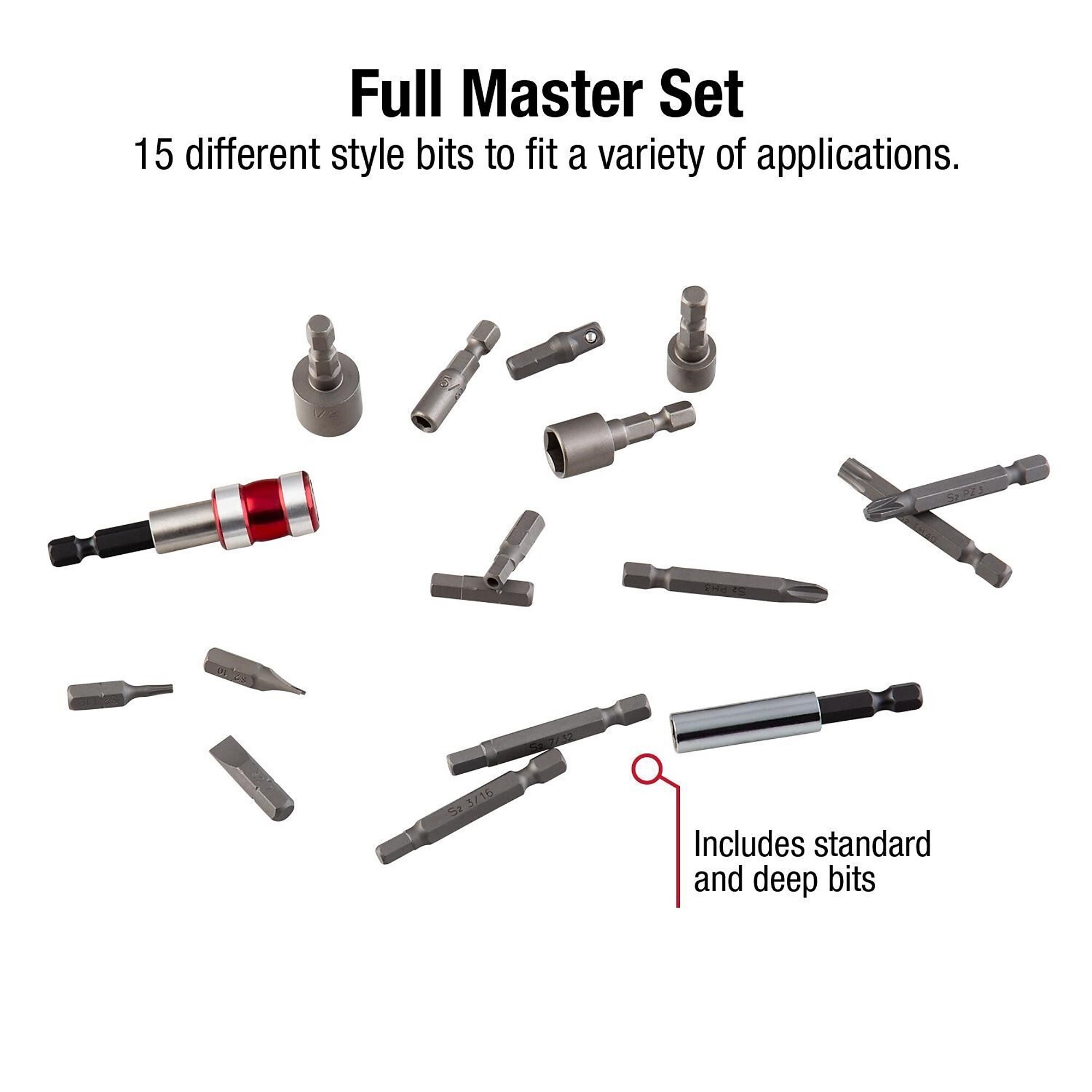 Sunex Tools, 208 Pc 1/4in. Dr Master Bit Set, Pieces (qty.) 208 Model ...