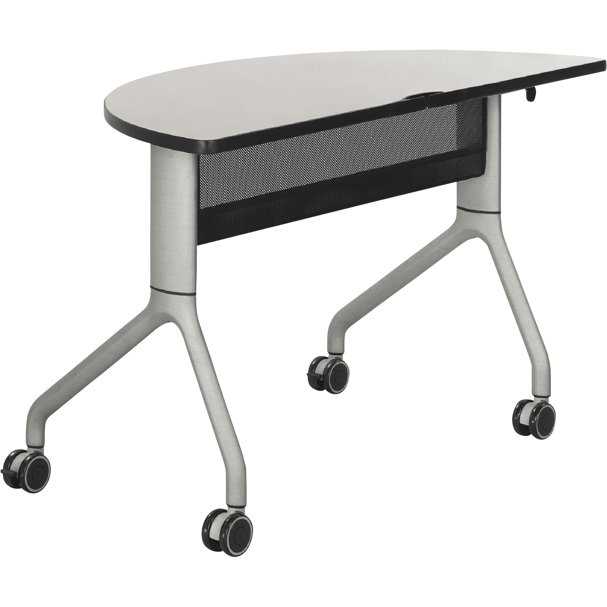 Safco Rumba Half-Round Nesting Table — 48in. x 24in., Cherry/Black, Model# 2041CYBL | Northern Tool