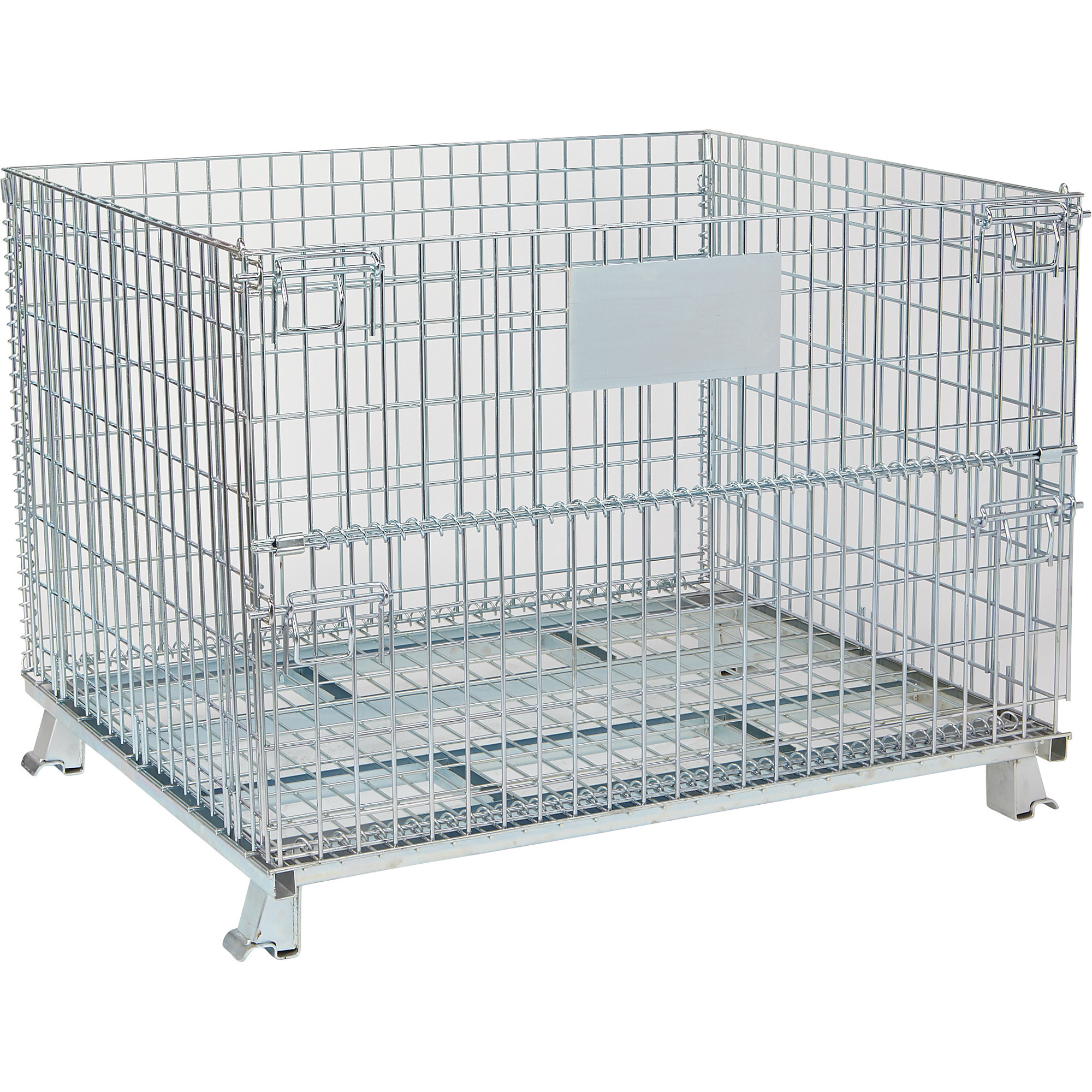 Tekrite Foldable Wire Mesh Basket, 2200-Lb. Capacity, 48in.L x 40in.W x ...