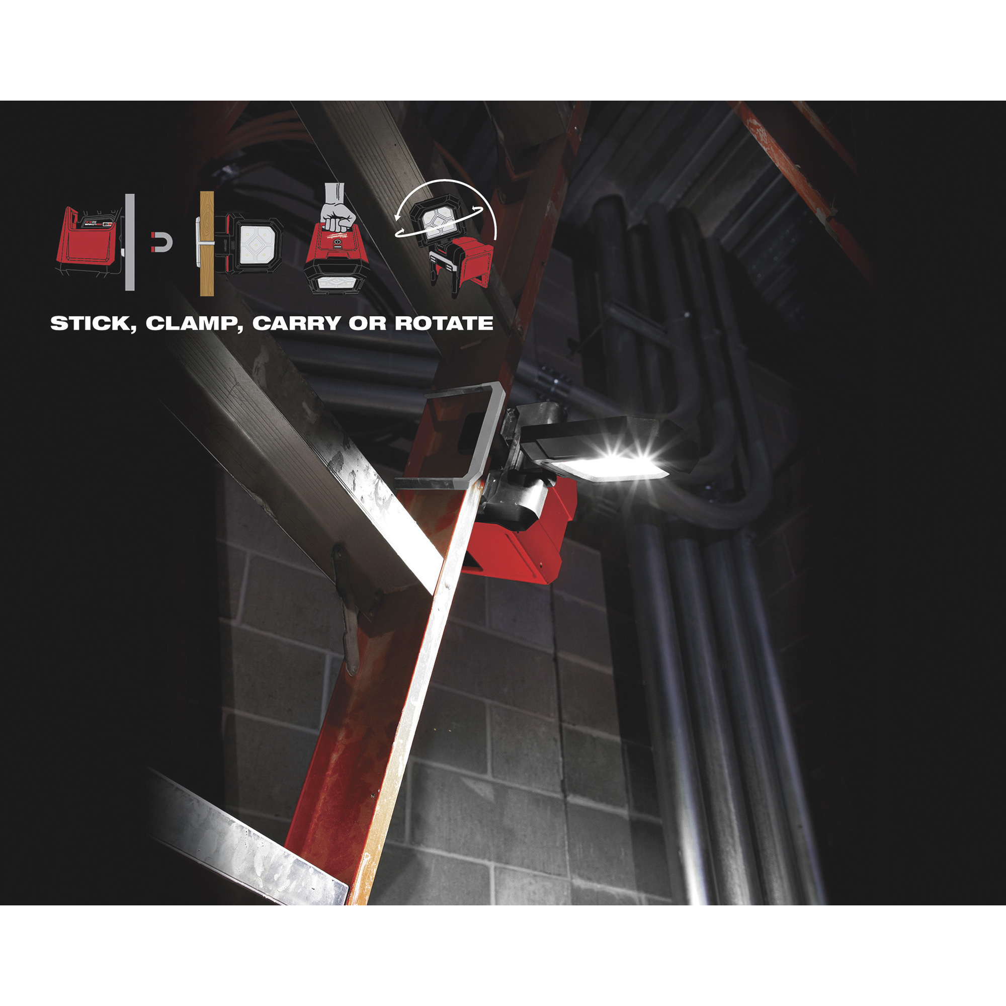 Milwaukee M18 Rover Mounting LED Flood Portable Worklight, 1500 Lumens ...