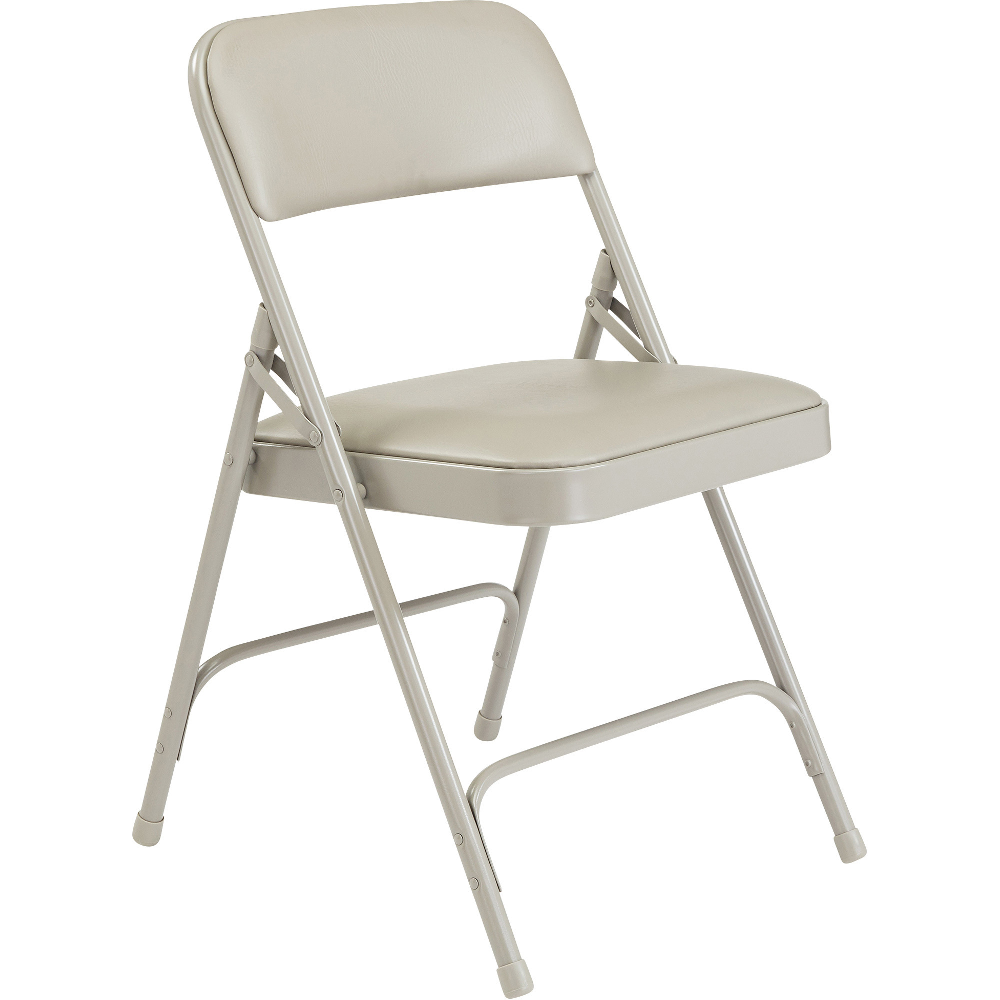 National Public Seating Vinyl Folding Chairs, Set of 4, Warm Gray ...