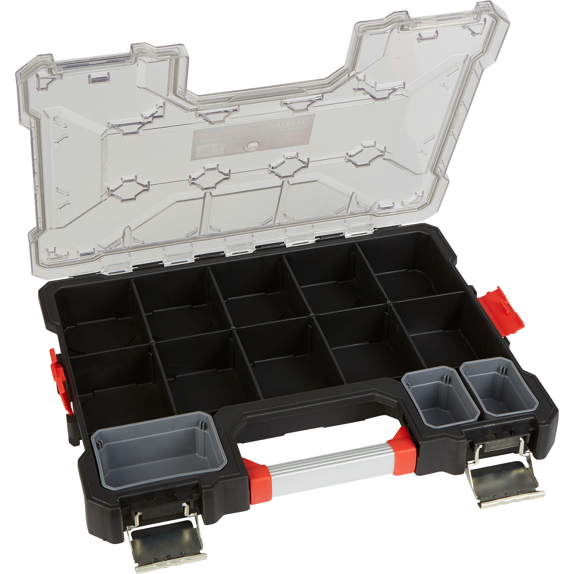 Ironton Portable Storage Case with 13 Compartments, 17-1/4in.W x 14-1 ...