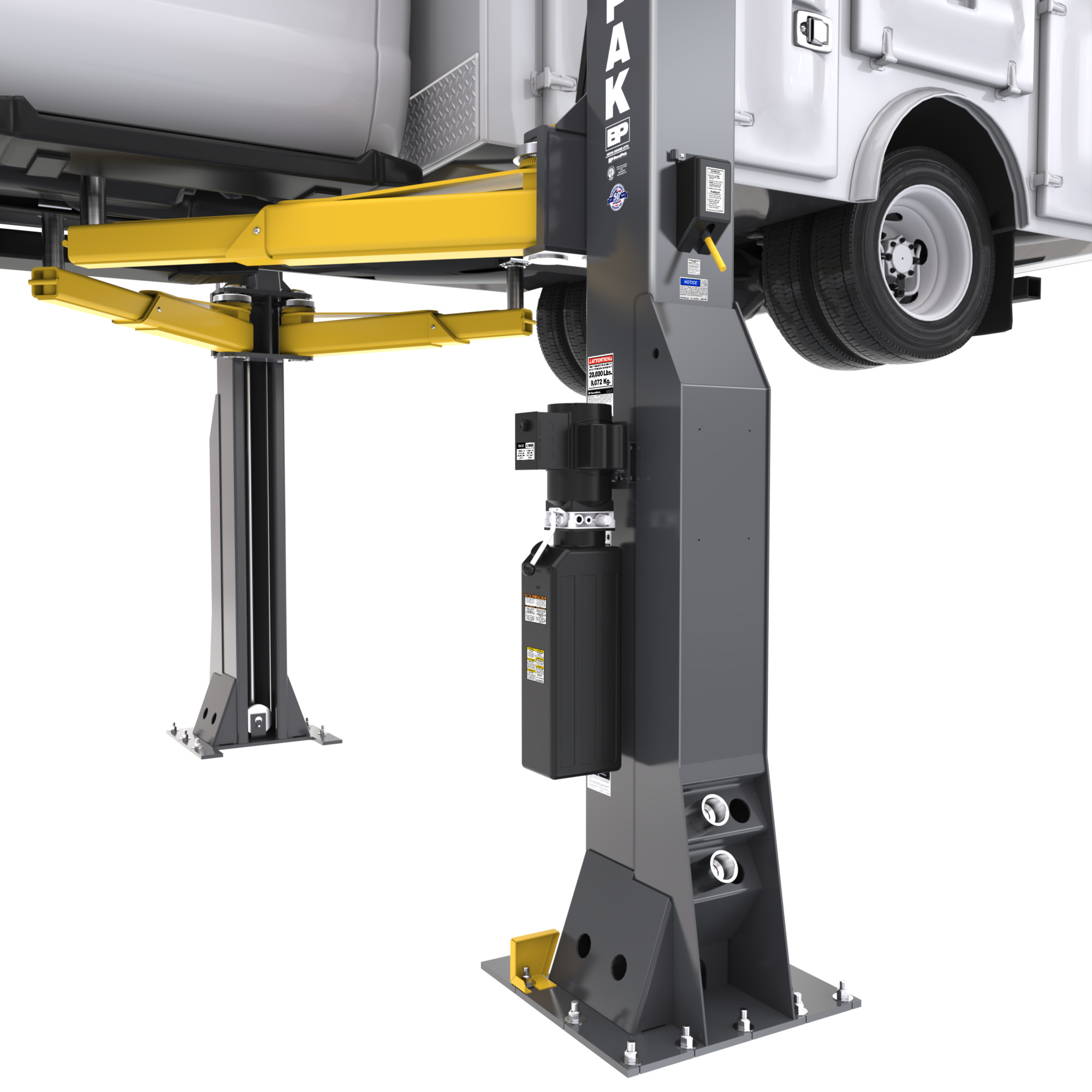 BendPak, 20000lb Capacity Clearfloor High-Rise 192in. Height, Capacity 20000 lb, Max. Rise 6.9 ...