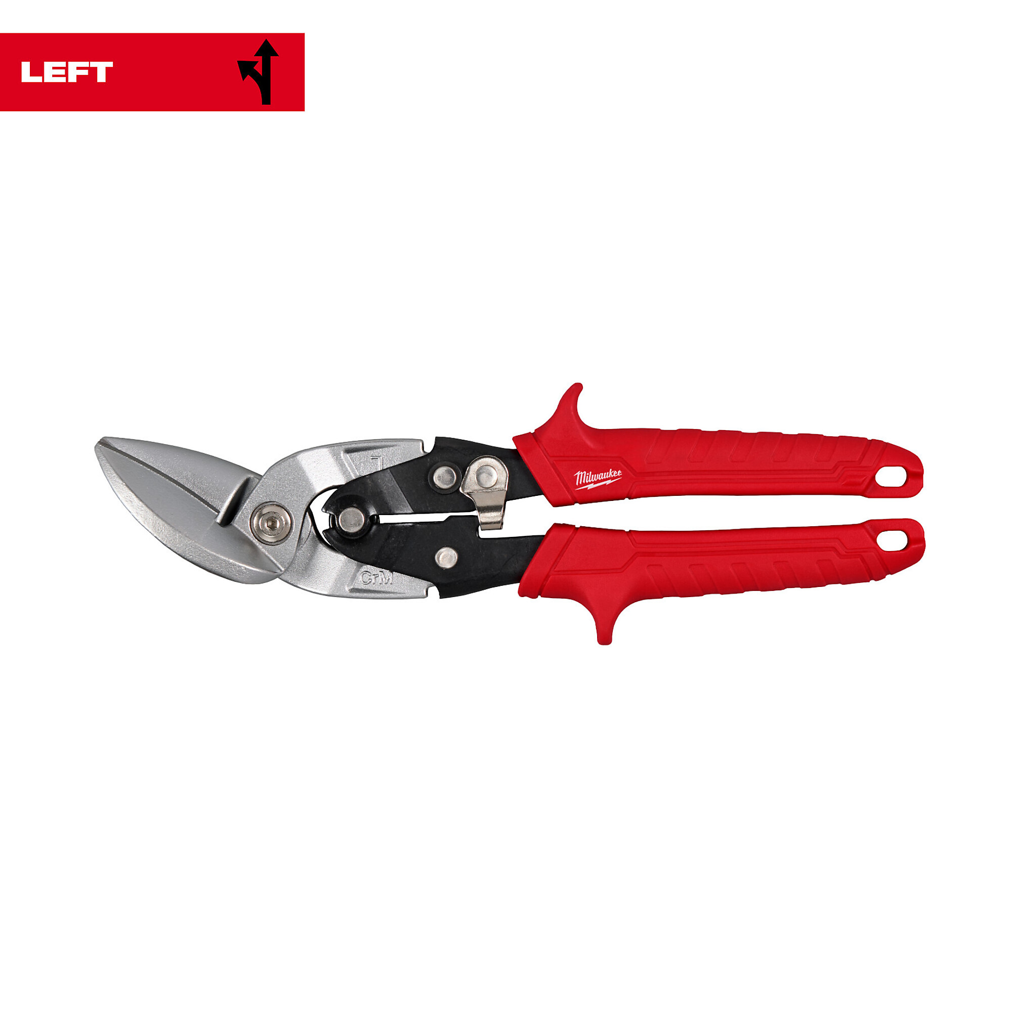 Milwaukee, Left Cutting Offset Aviation Snips, Blade Size 1.61 in, Tool ...