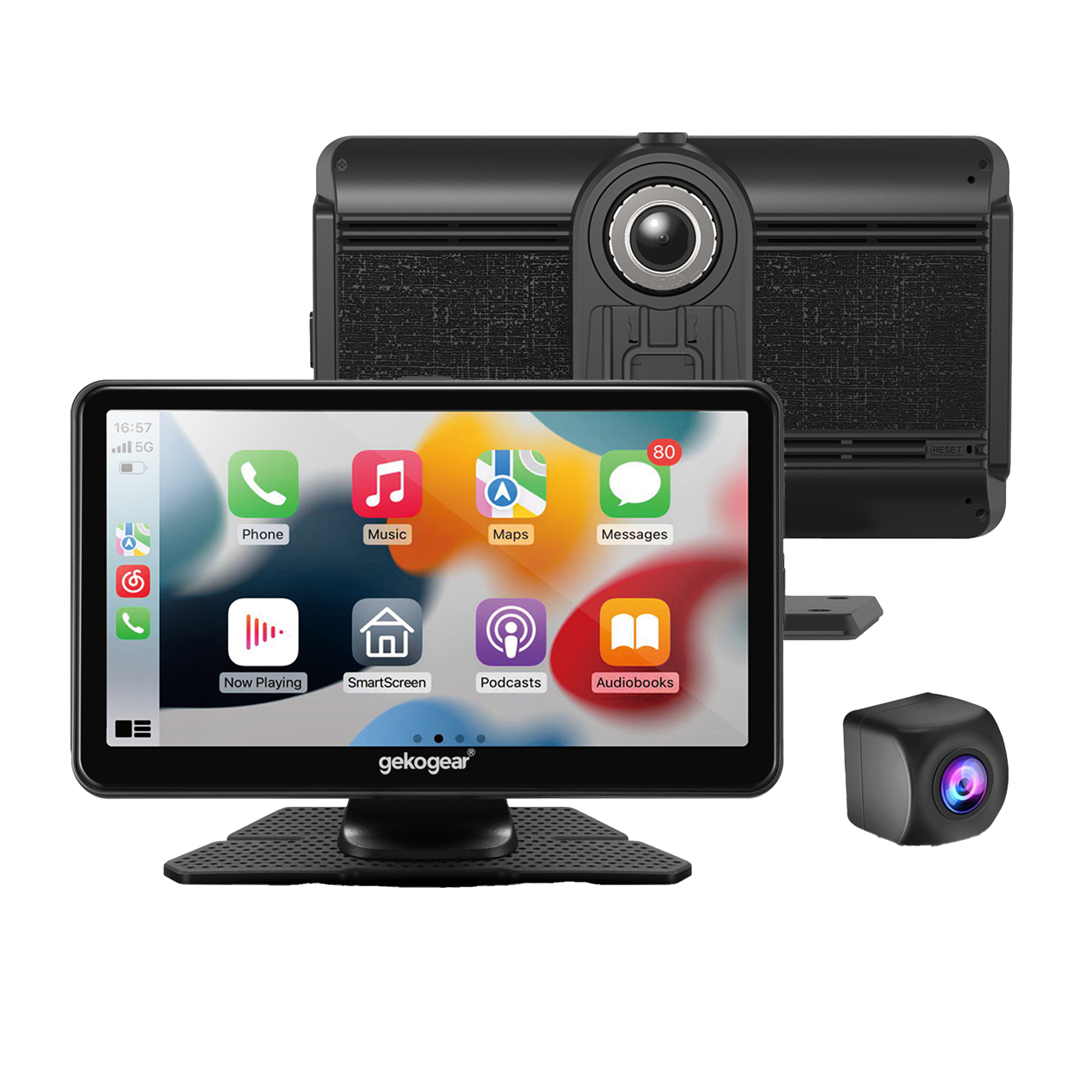 GekoGear, Portable Display with 1080p Dash Cam Backup Cam, Screen Size ...