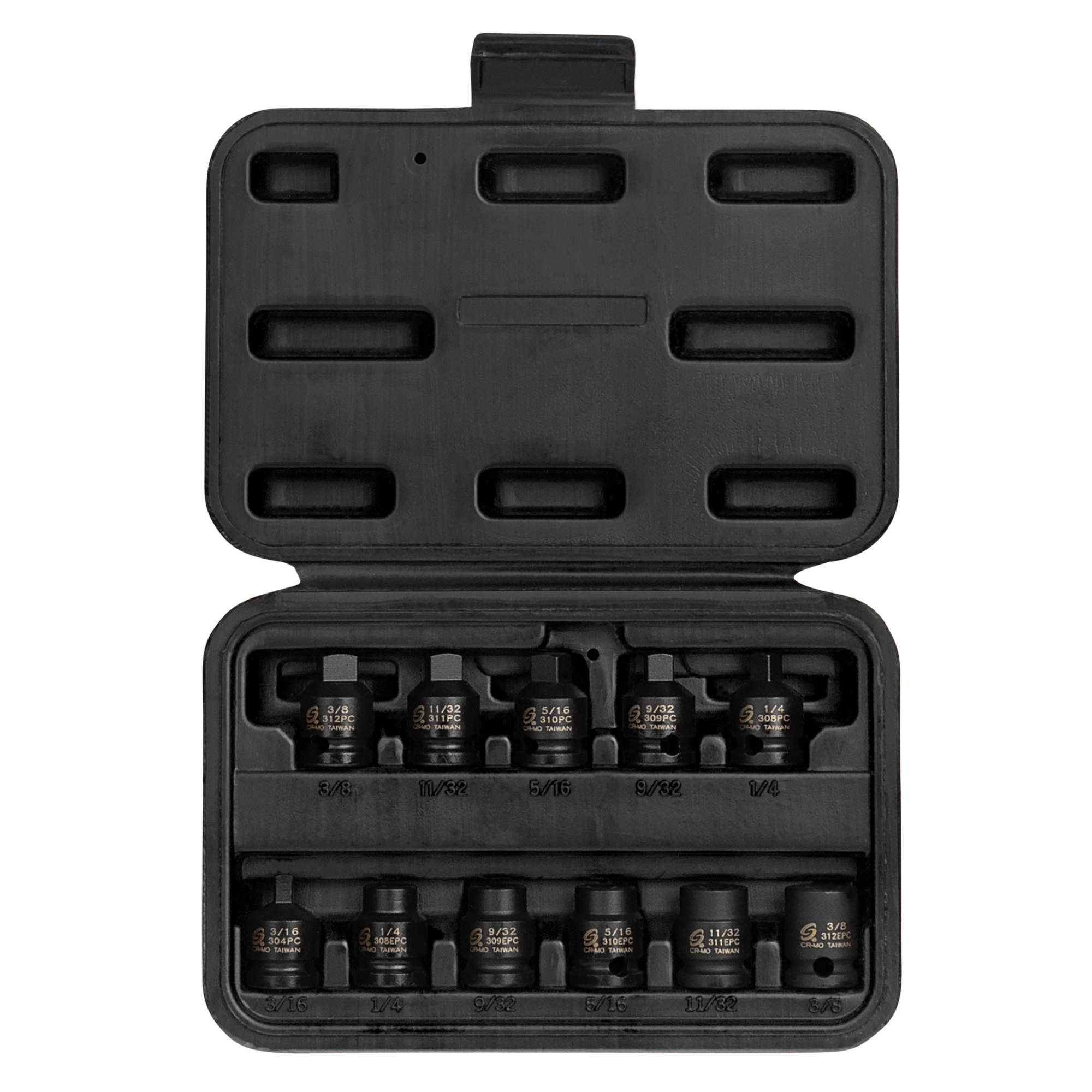 Sunex Tools 3/8in. Drive Pipe Plug Impact Socket Set — 11 Pieces, CR-MO ...