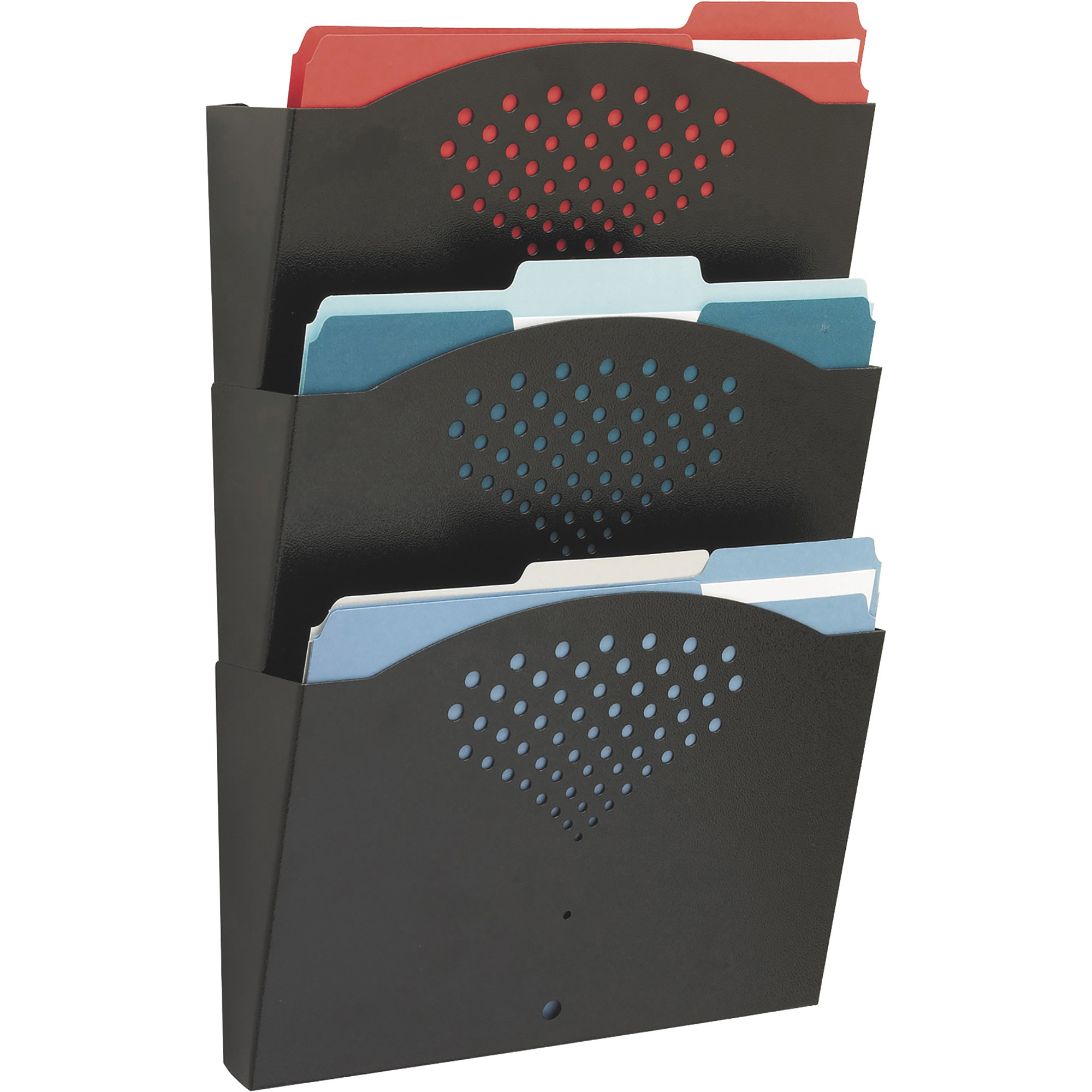 Safco 3-Tray Letter-Size Steel Wall File Organizer, Black, Model ...