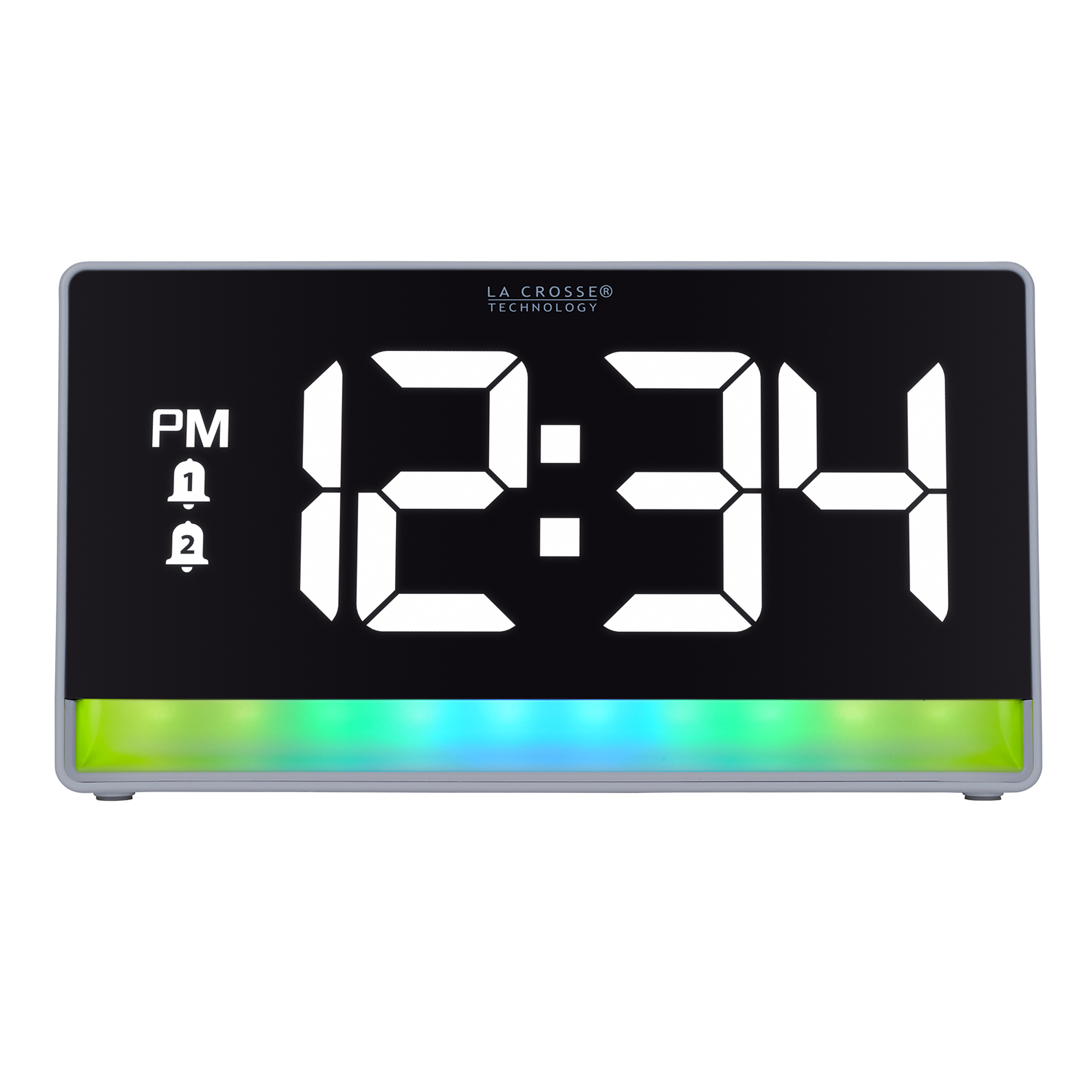 LaCrosse Technology, Digital Alarm Clock w/Color Changing Glow USB ...