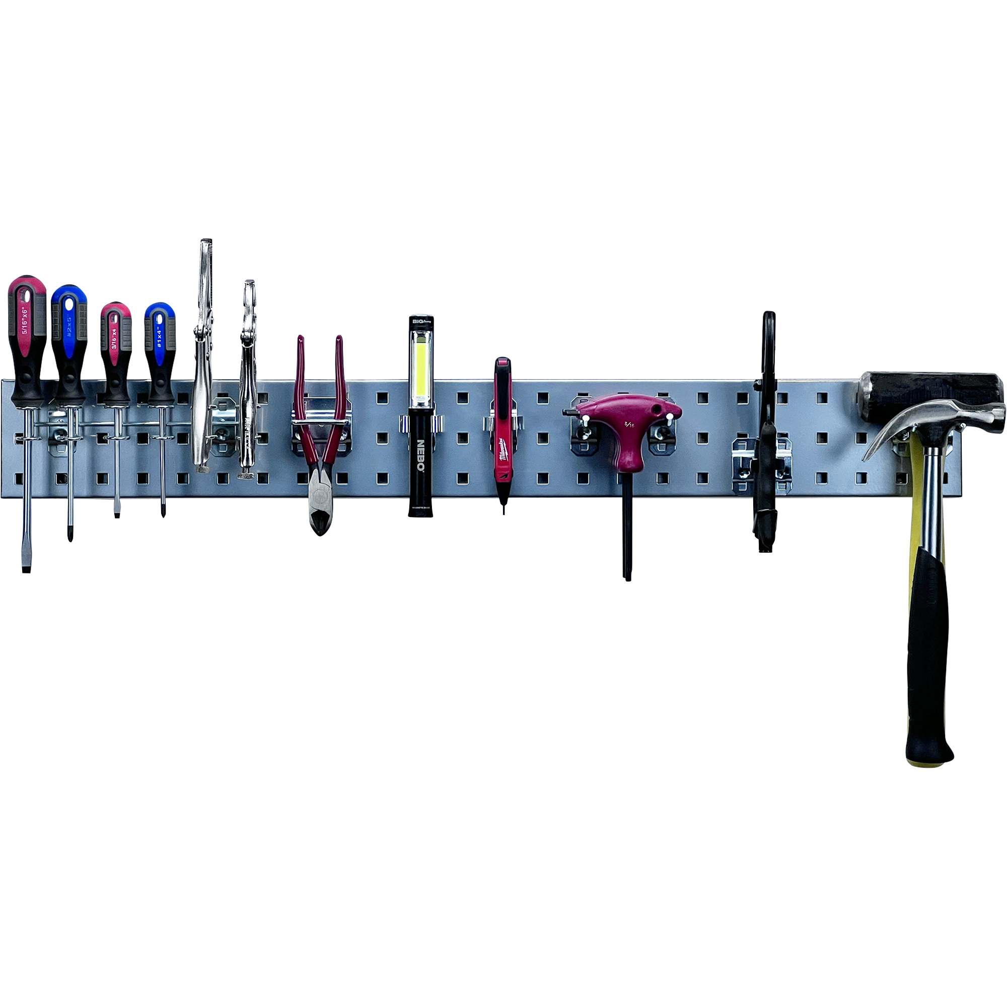 Triton LocBoard Tool Pegboard Strip Kit, Silver, 18in.L x 4 1/2in.W ...