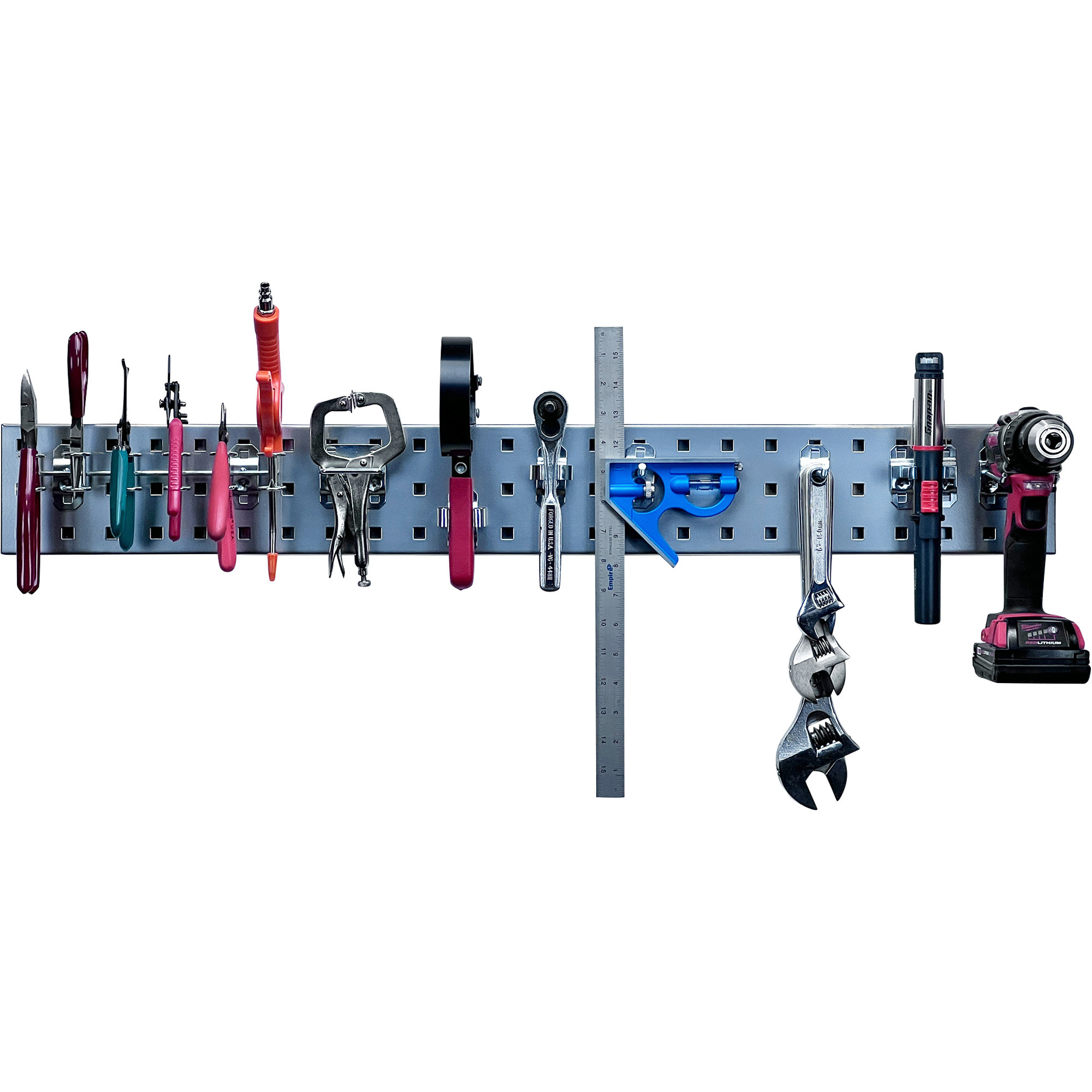 Triton LocBoard Tool Pegboard Strip Kit, Silver, 18in.L x 4 1/2in.W ...