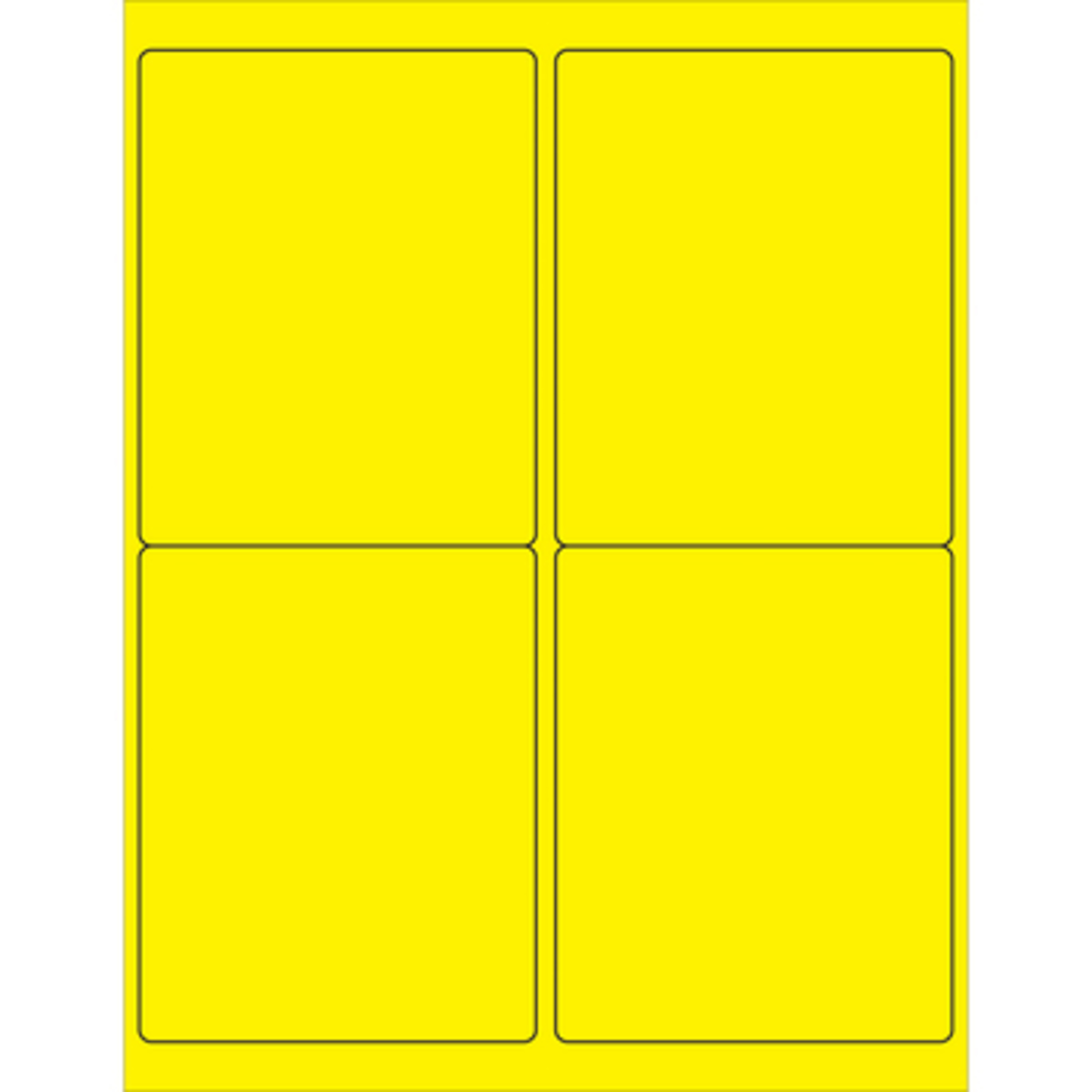 4 x 5in. Fluor Yello Recta Laser Label 400/CS, Model# LL181YE ...