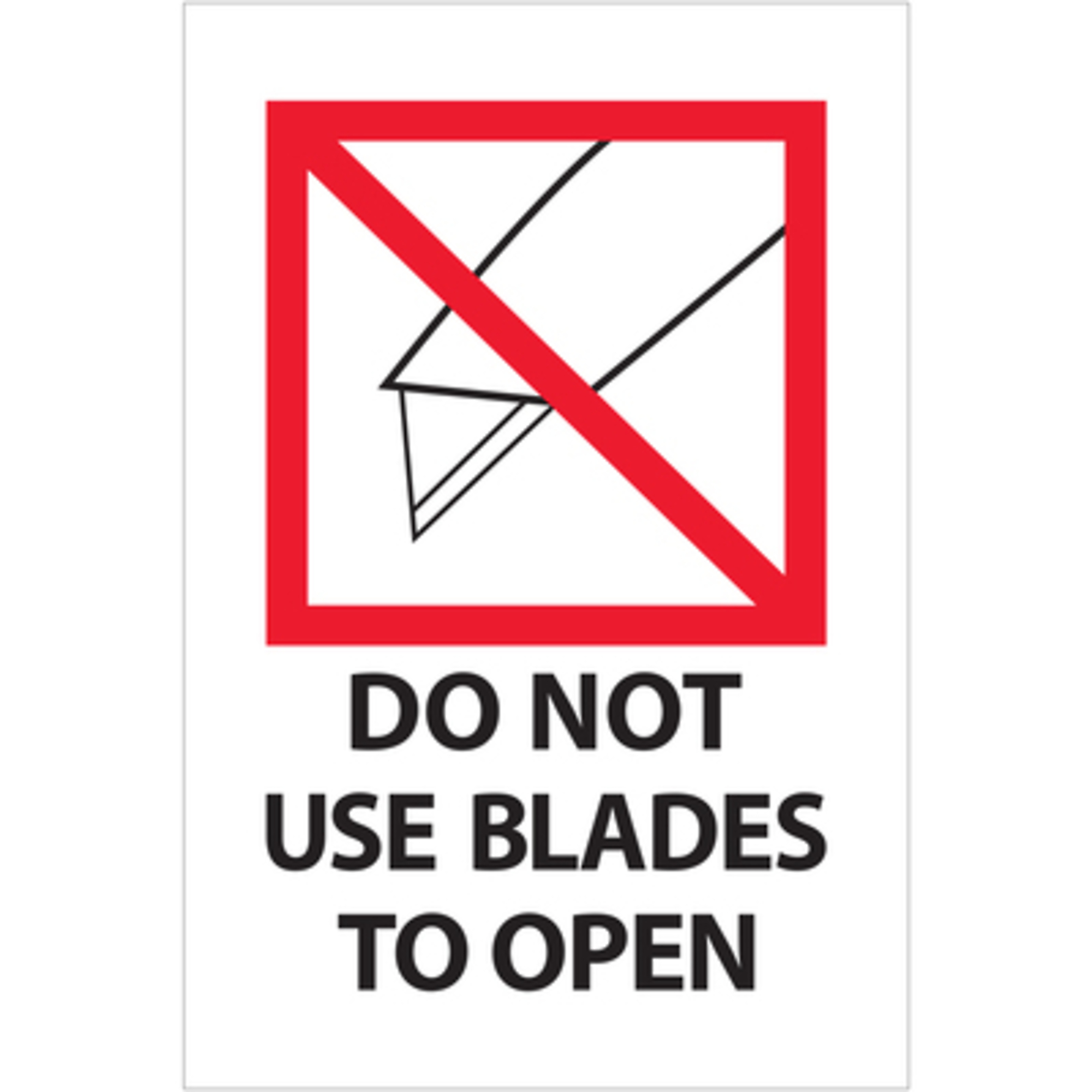 4 x 6in. - \"Do Not Use Blade to Open\" Label 500/CS, Model# IPM504 ...