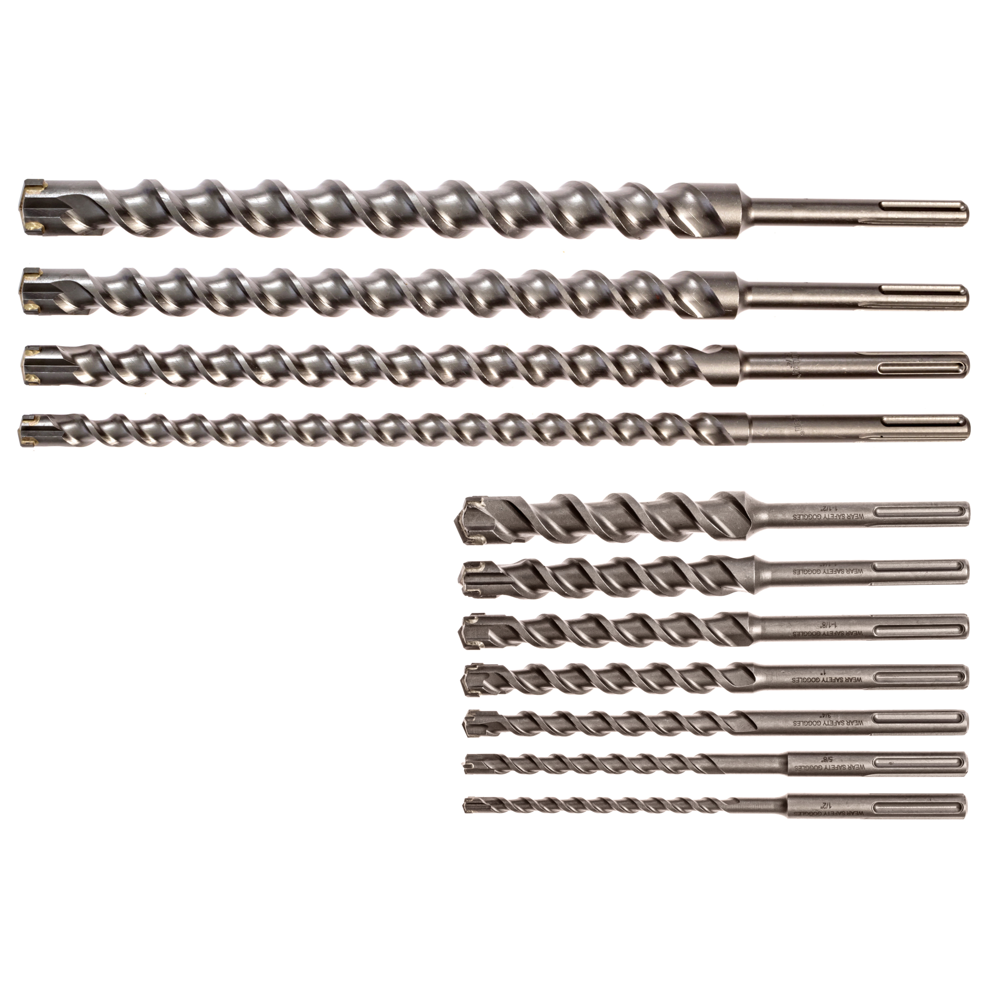 KATEYA, Carbide Tipped Bit, SDS Max, 11 Piece Set, Size (SAE) Multiple ...