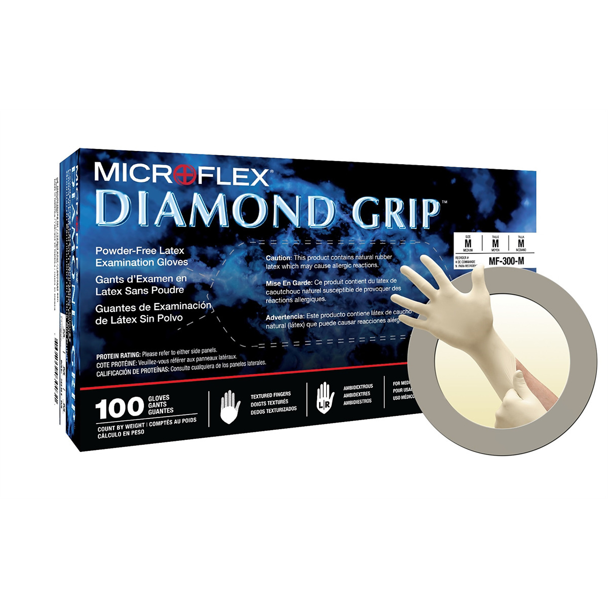 Microflex DIAMOND GRIP MF-300 LATEX GLOVES L | Northern Tool