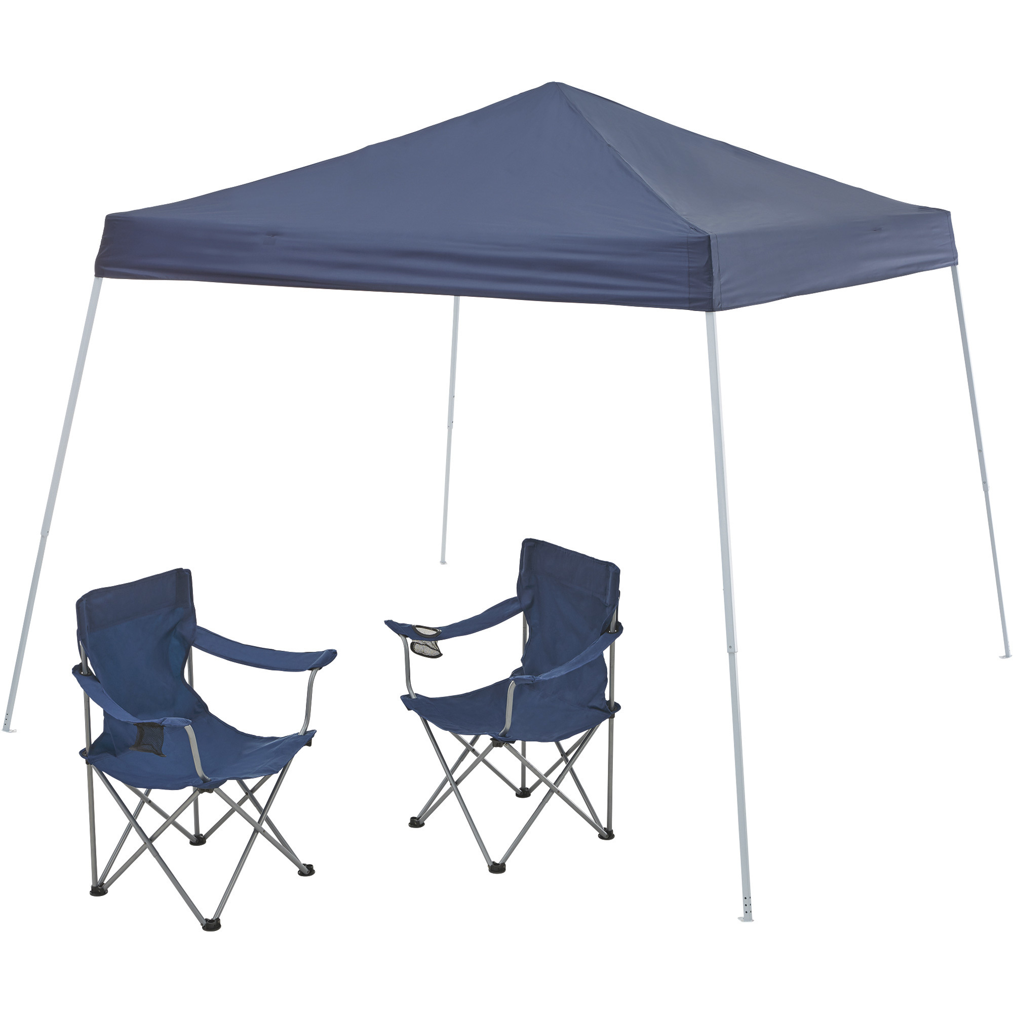 Ironton Pop-Up Canopy Kit — 10ft. x 10ft., Slant-Leg, 2 Chairs ...